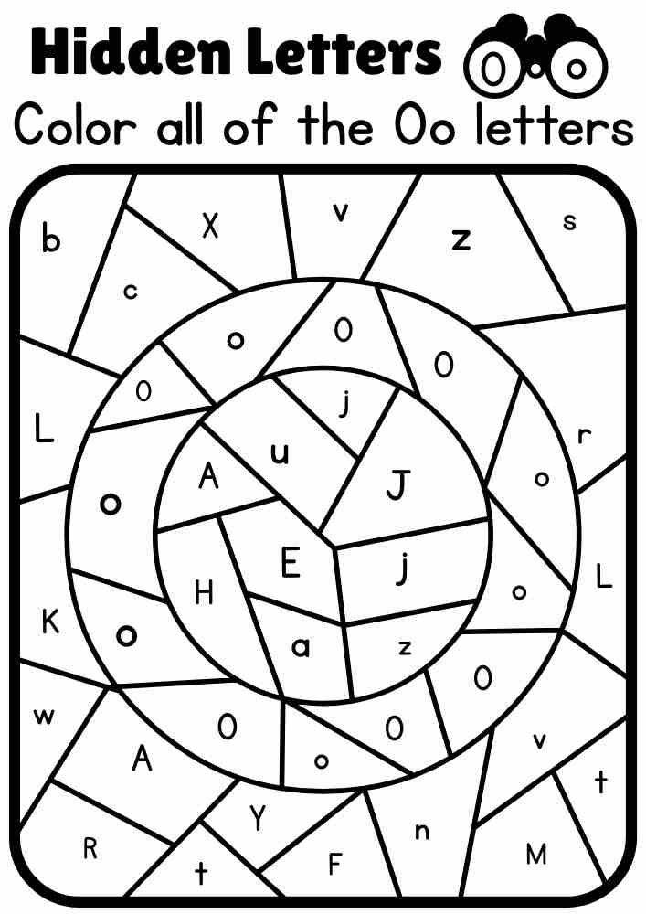 O Capital Letter Color all of the Oo letters and find the hidden letter ...