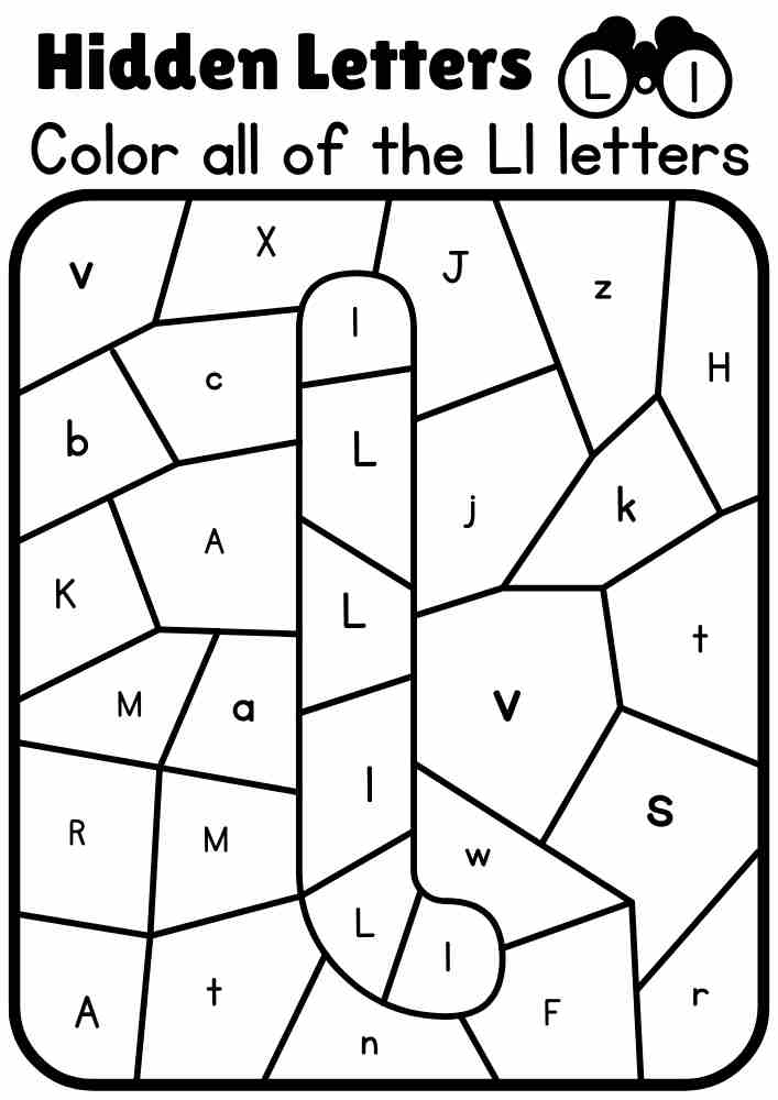 l Small Letter Color all of the Ll letters and find the hidden letter ...