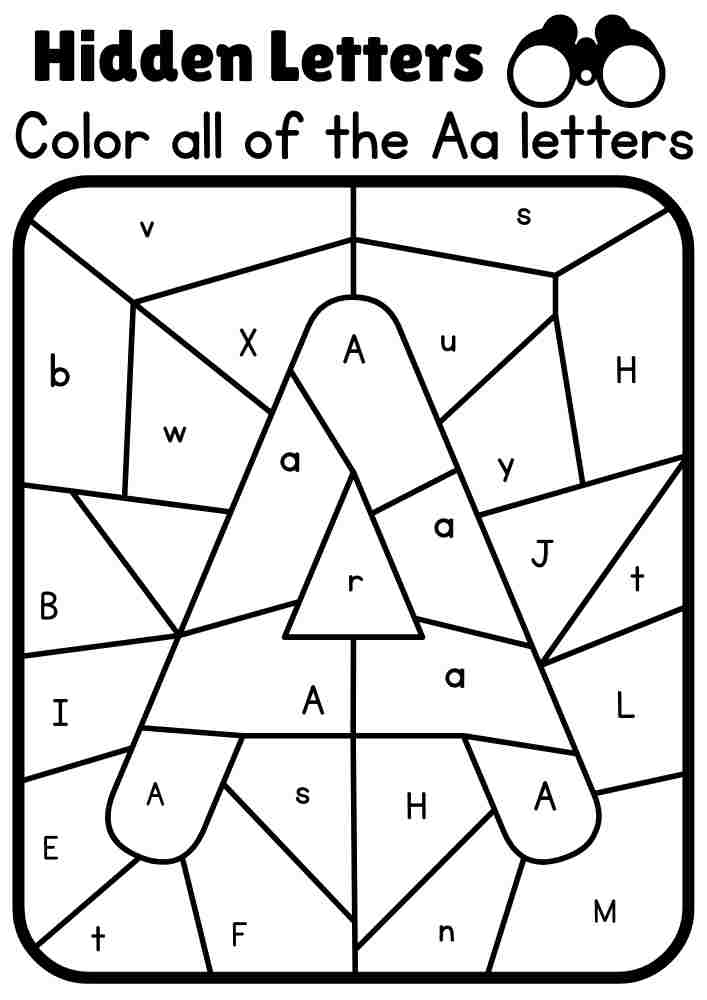 Find the Hidden Letter Aa. Interactive Coloring Activity. Color Online ...