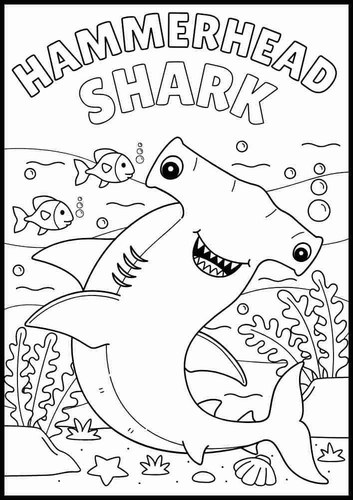 Hammerhead Shark Interactive Coloring Page. Color Online, Download and ...