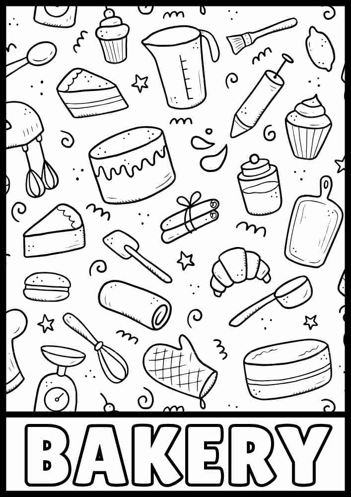 Bakery Interactive Coloring Page - Ezpzlearn.com