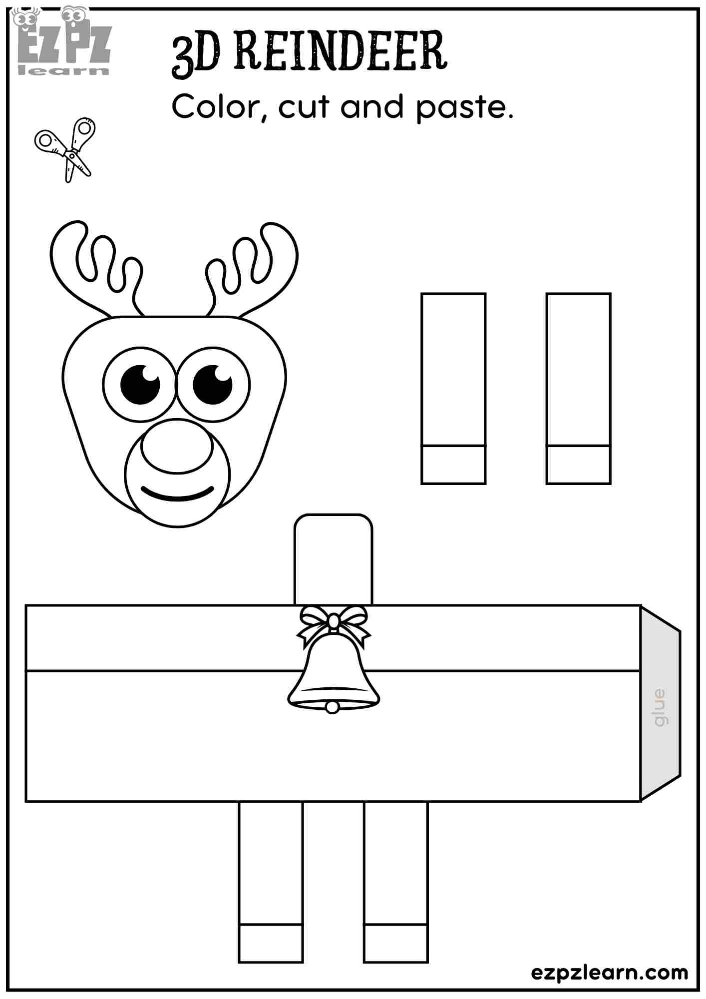 Printable Reindeer Christmas Craft - Festive DIY Decoration for the ...