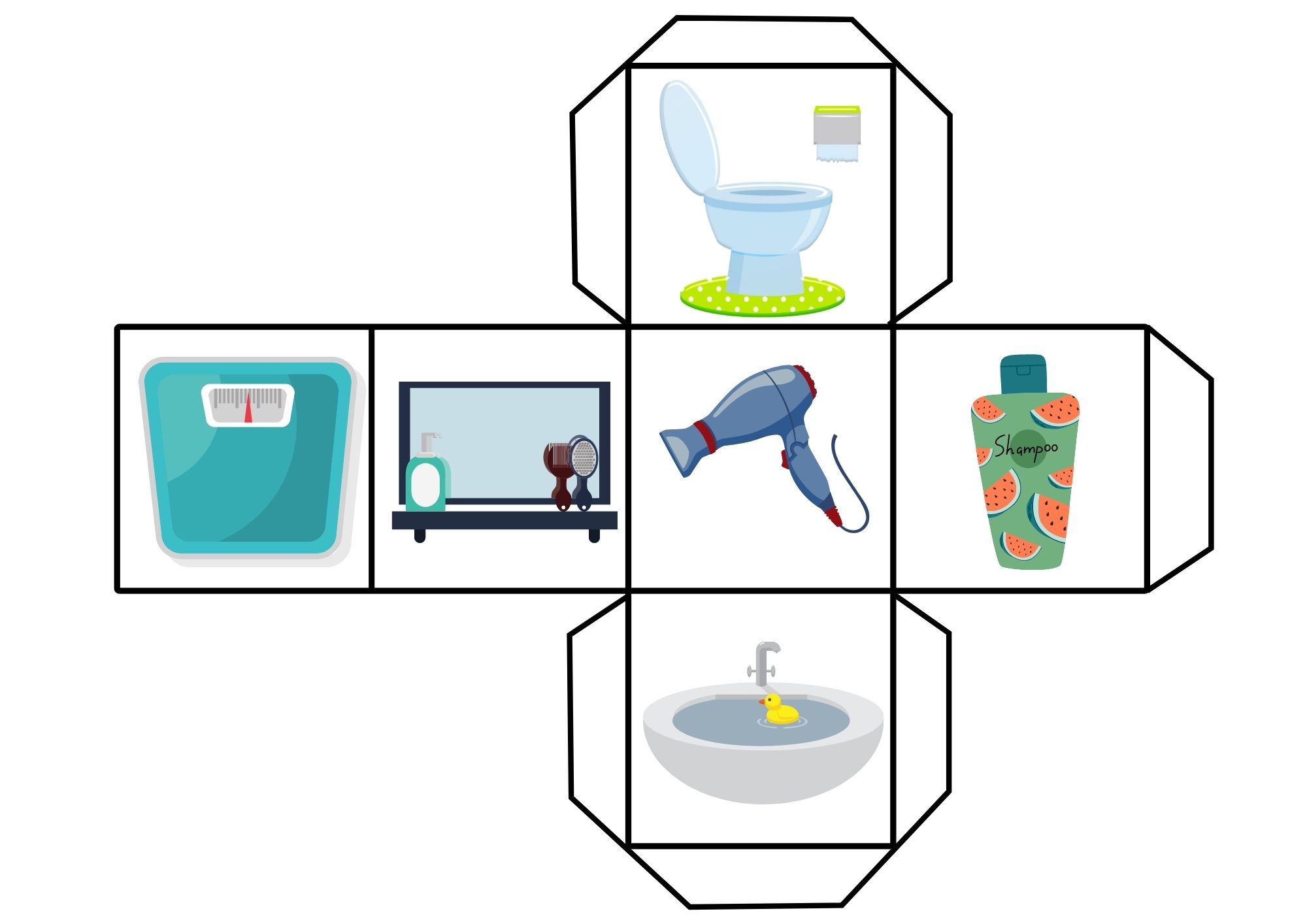 Bathroom Dice Game - Ezpzlearn.com