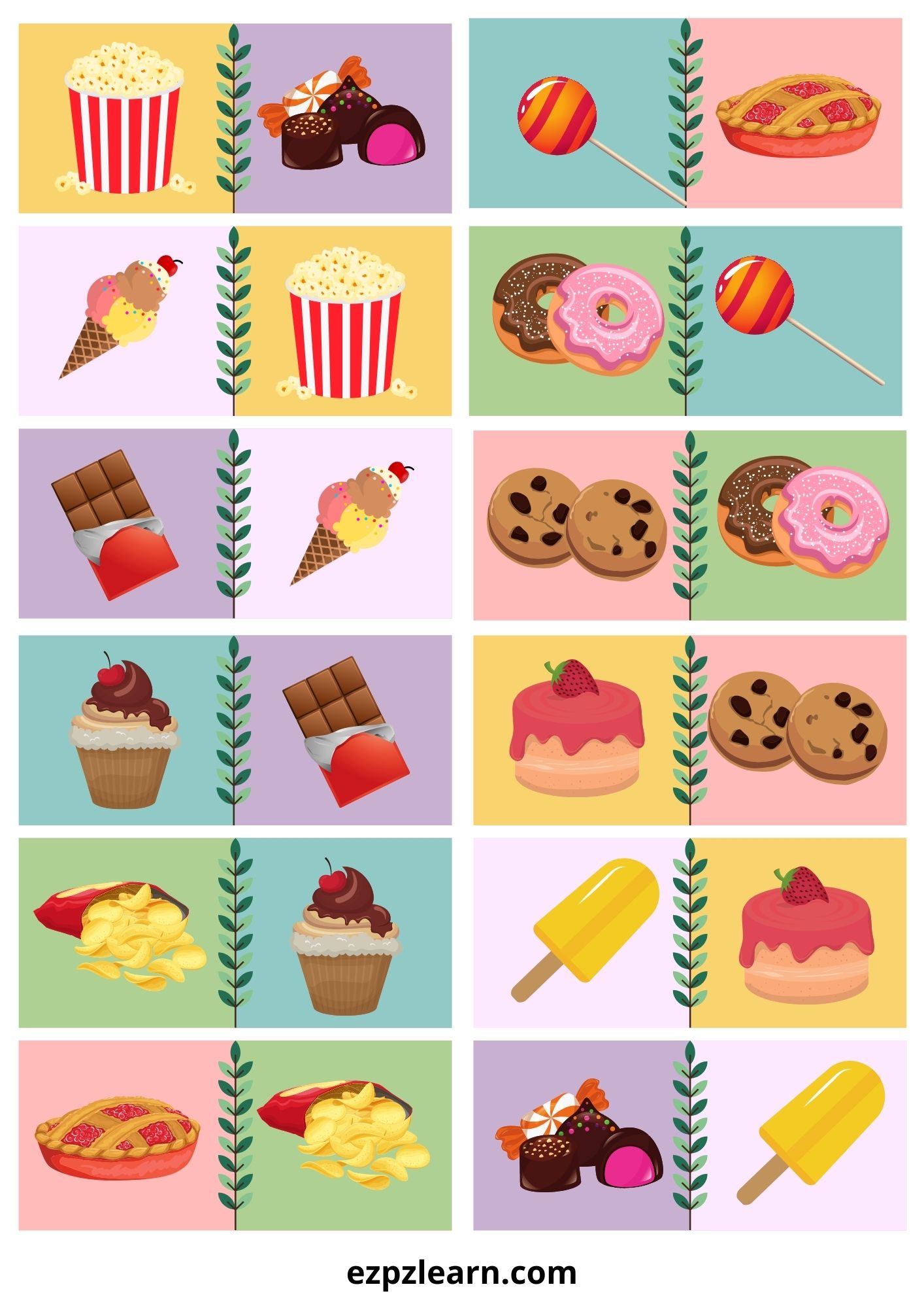 Snacks Desserts - Ezpzlearn.com