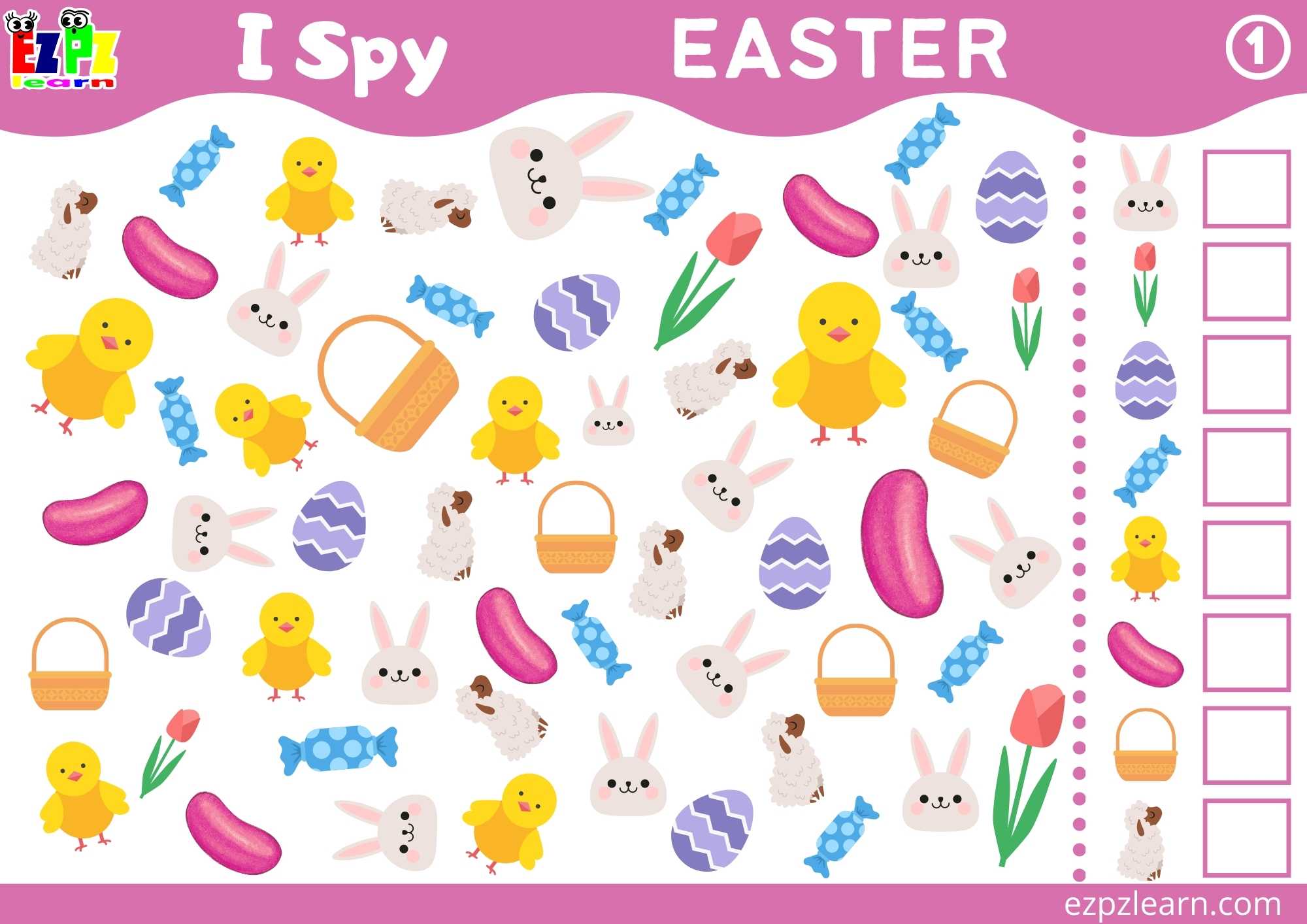 Easter Holiday I Spy 1 - Ezpzlearn.com