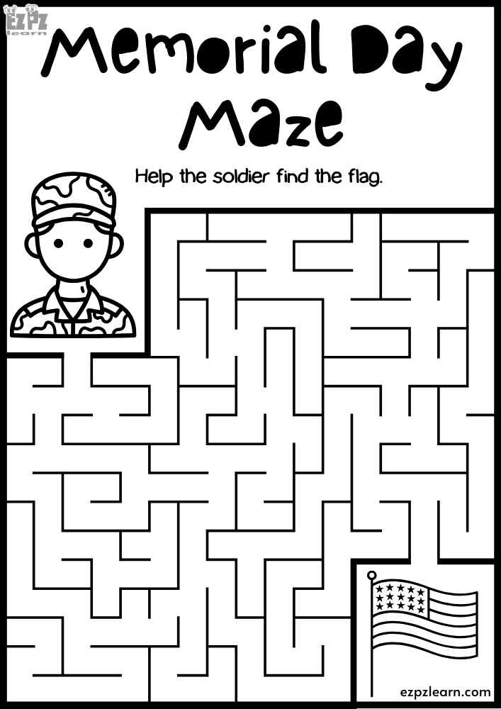 This fun and engaging patriotic maze challenges kids to help the ...