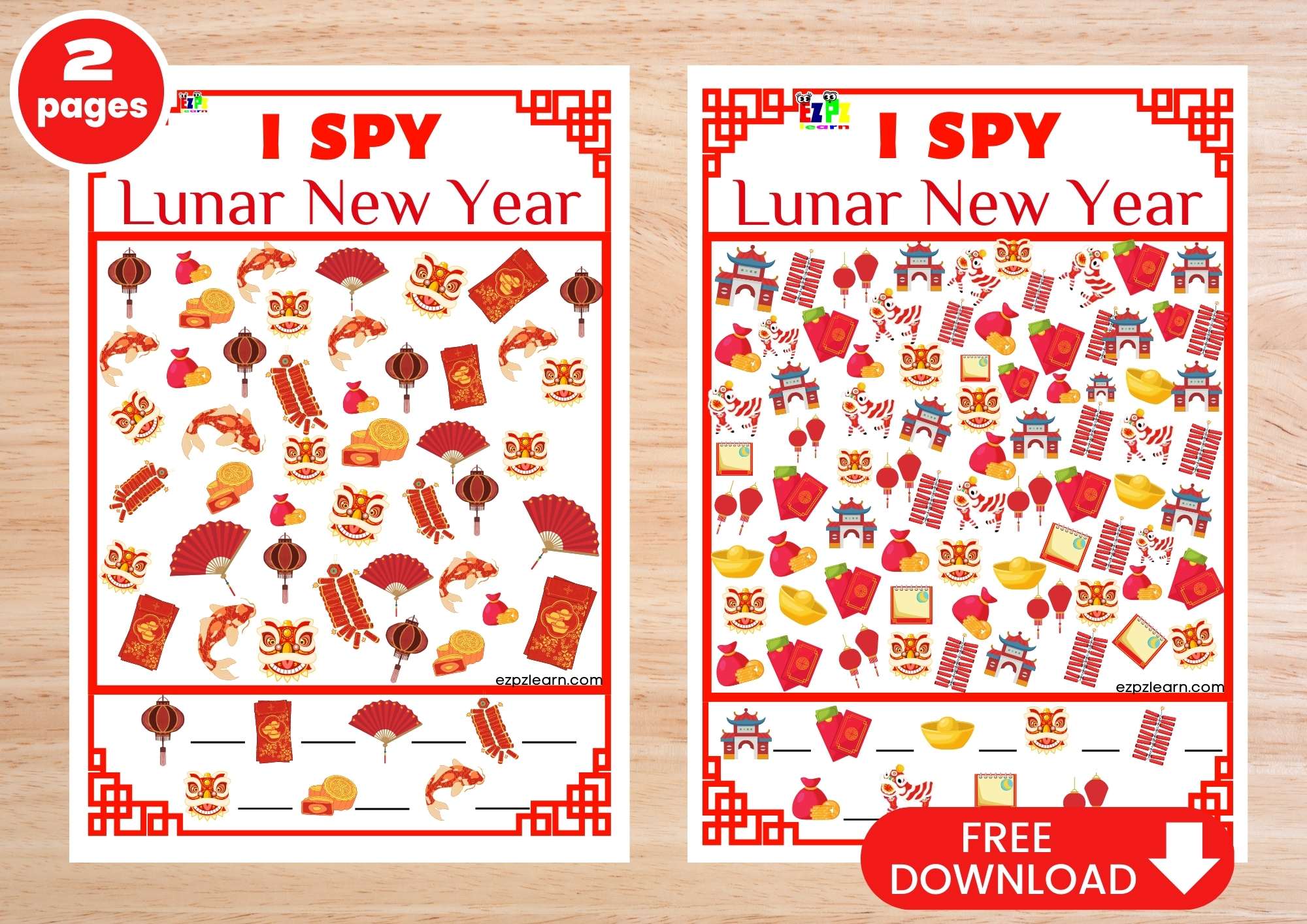 I Spy Lunar (Chinese) New Year Free PDF Download - Ezpzlearn.com