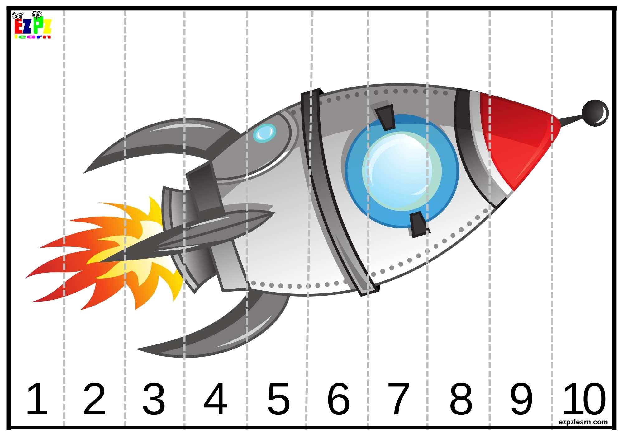 Count To Ten Rocket - Ezpzlearn.com