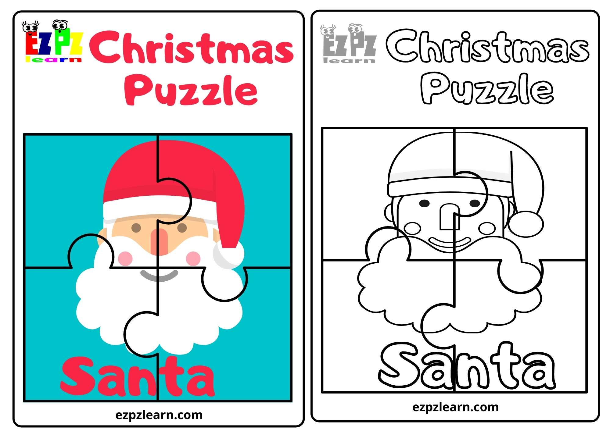 Santa Puzzle Easy - Ezpzlearn.com