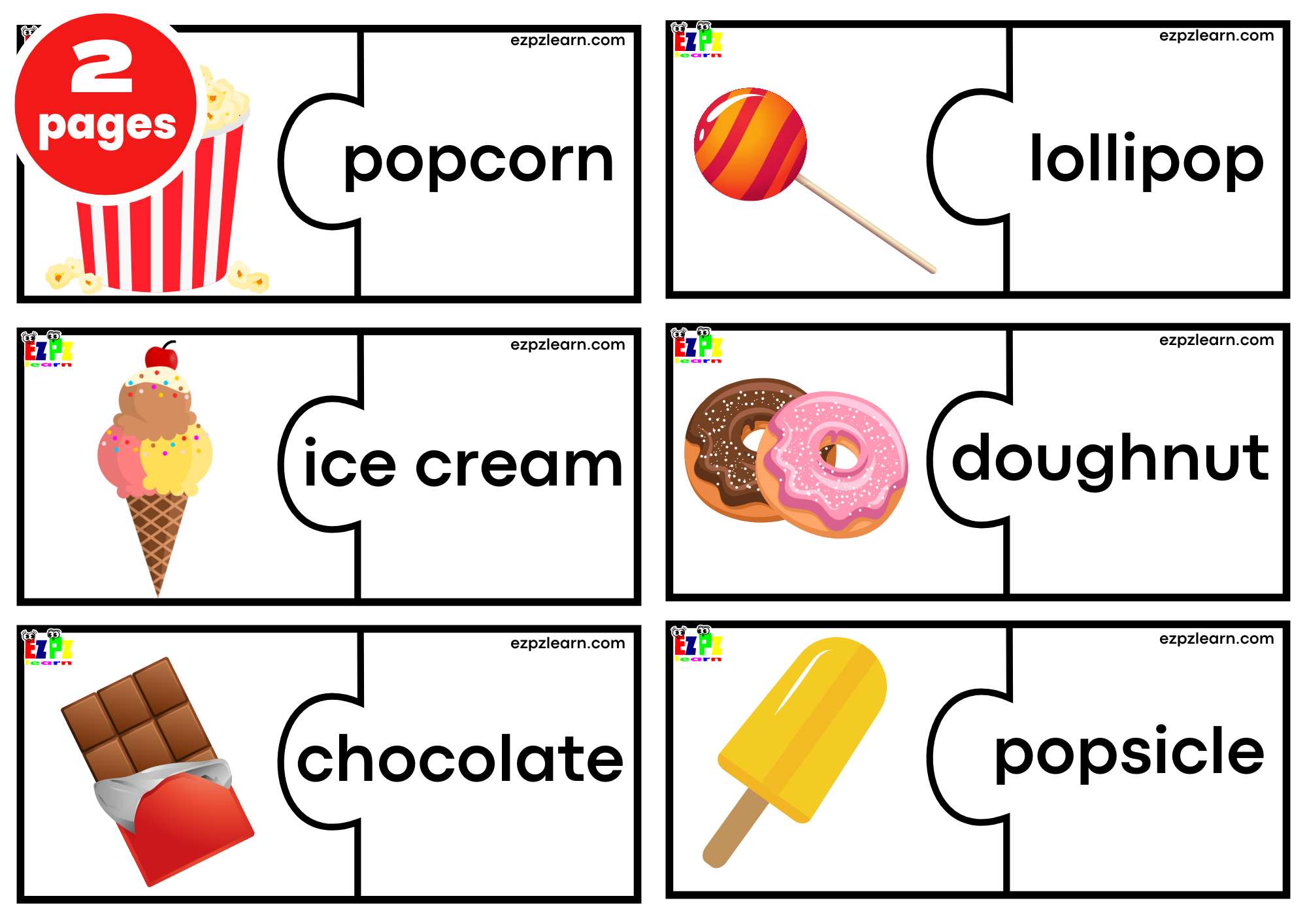 Snacks Desserts - Ezpzlearn.com