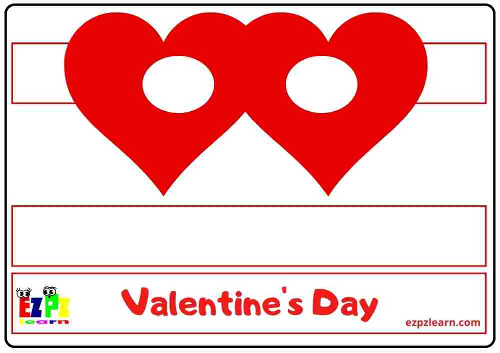 Valentines Day Heart Headband Mask for Kids - Ezpzlearn.com