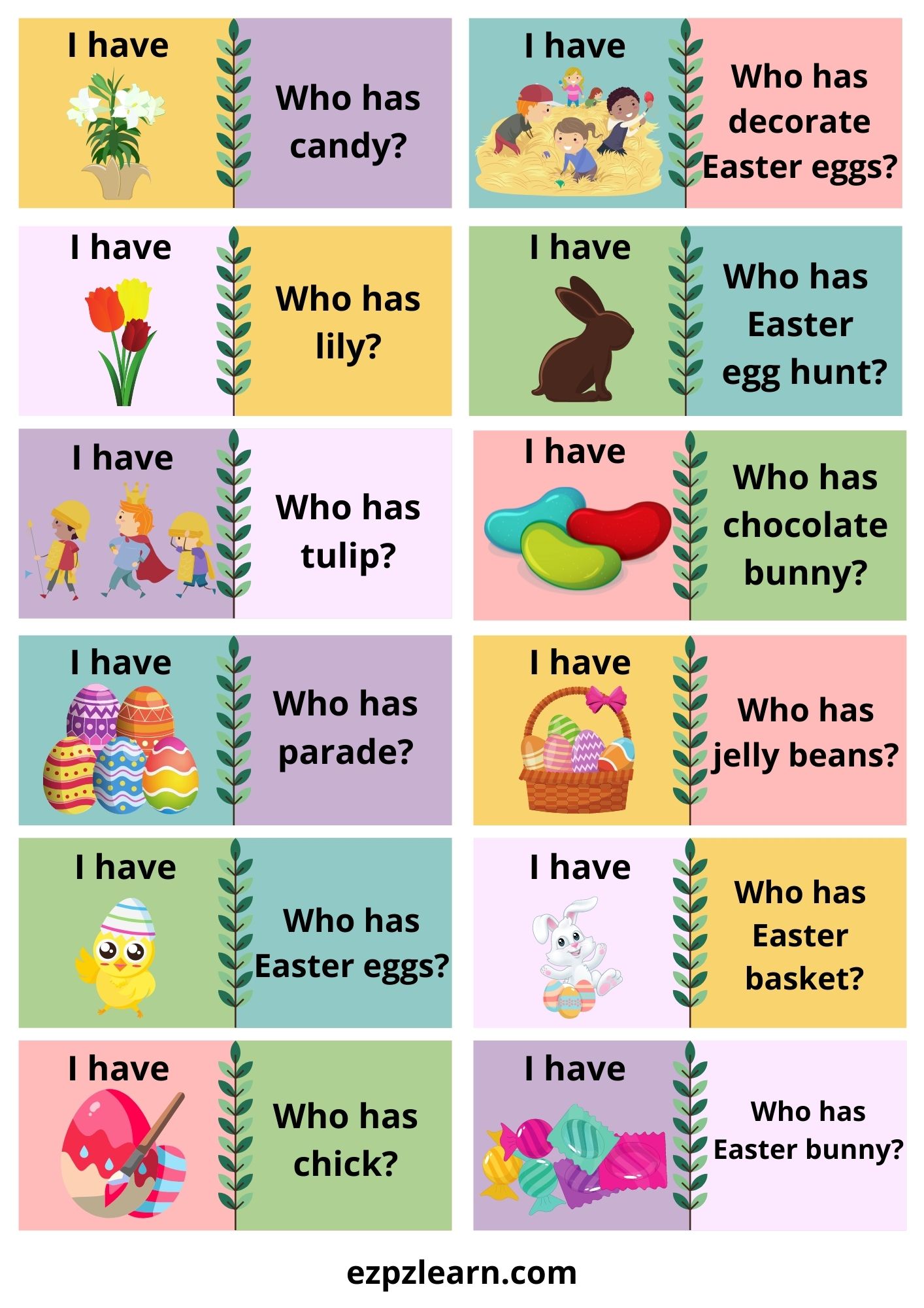 Who has game Easter Holiday - Ezpzlearn.com