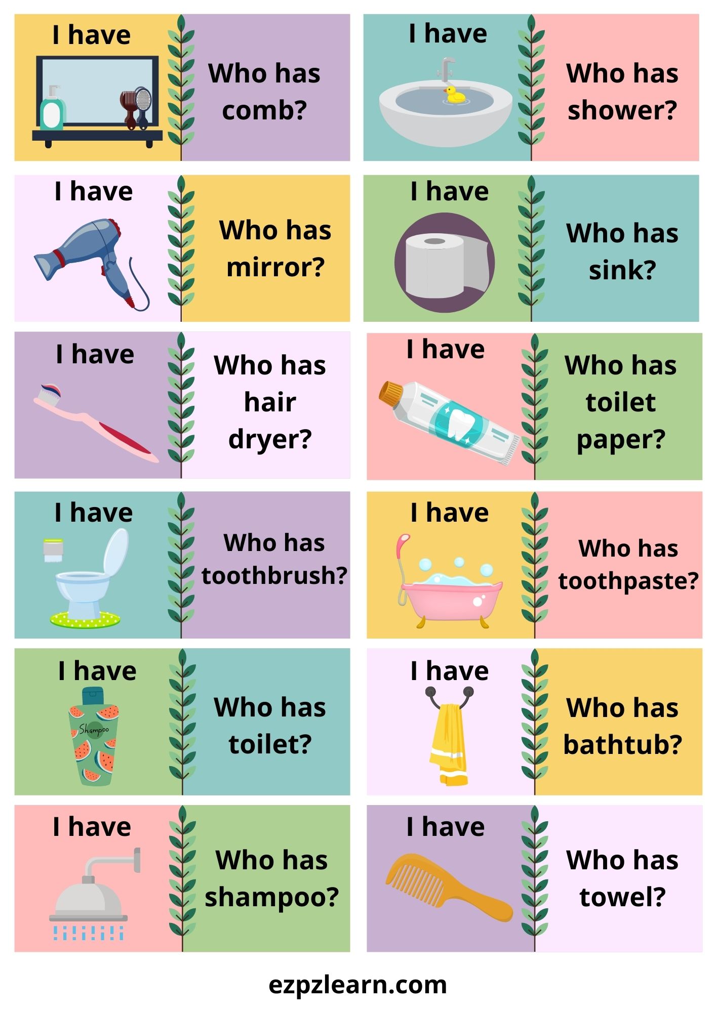 Bathroom - Ezpzlearn.com