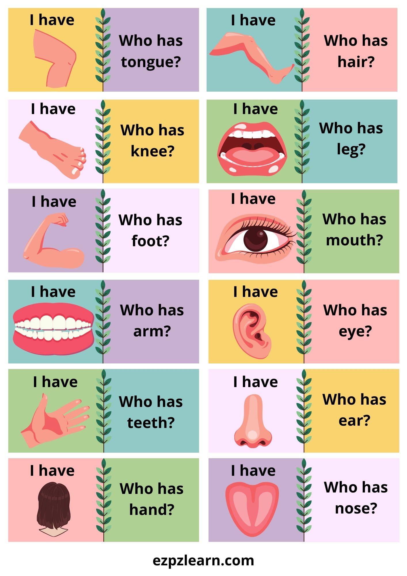 Body Who Has Game - Ezpzlearn.com