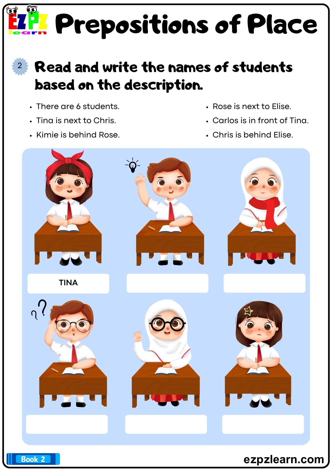 Prepositions of Place Read and Write Activity Grammar Worksheet Bk2 ...