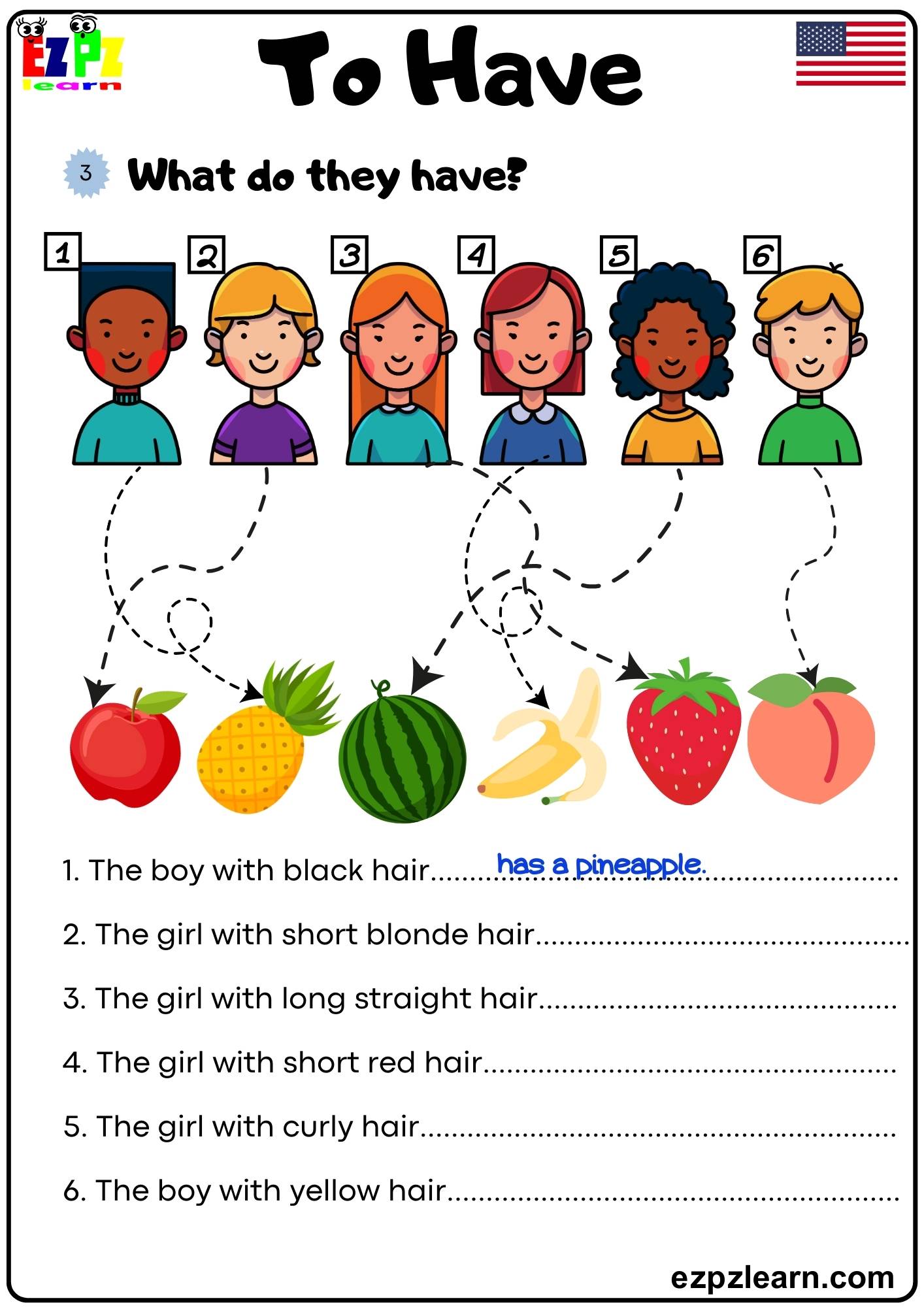 The Verb To Have What do they have? Grammar Worksheet pdf - Ezpzlearn.com