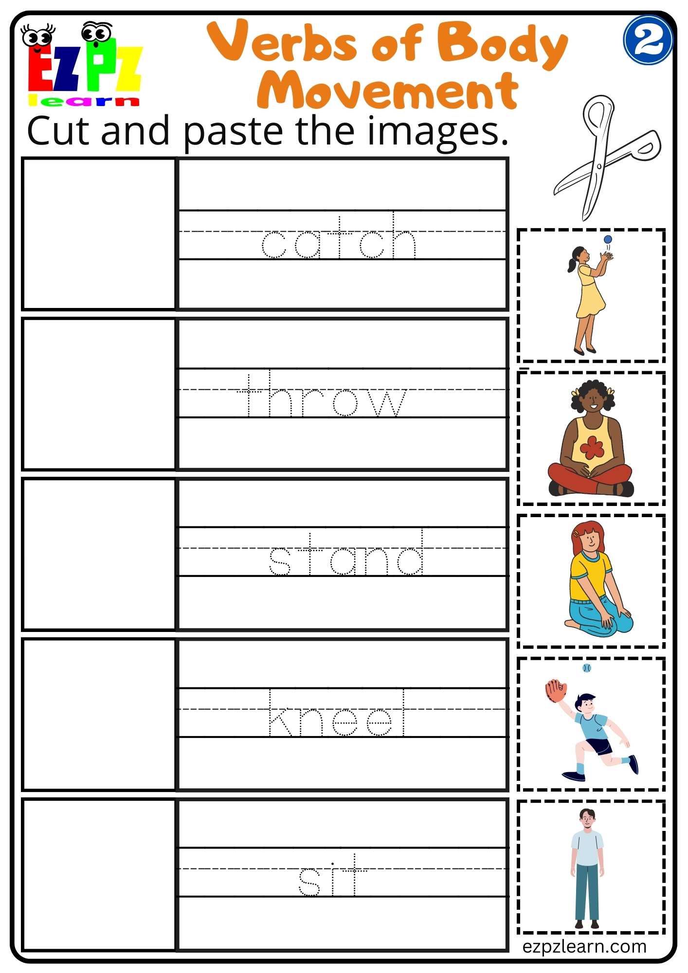 Verbs of Body Movement - Ezpzlearn.com