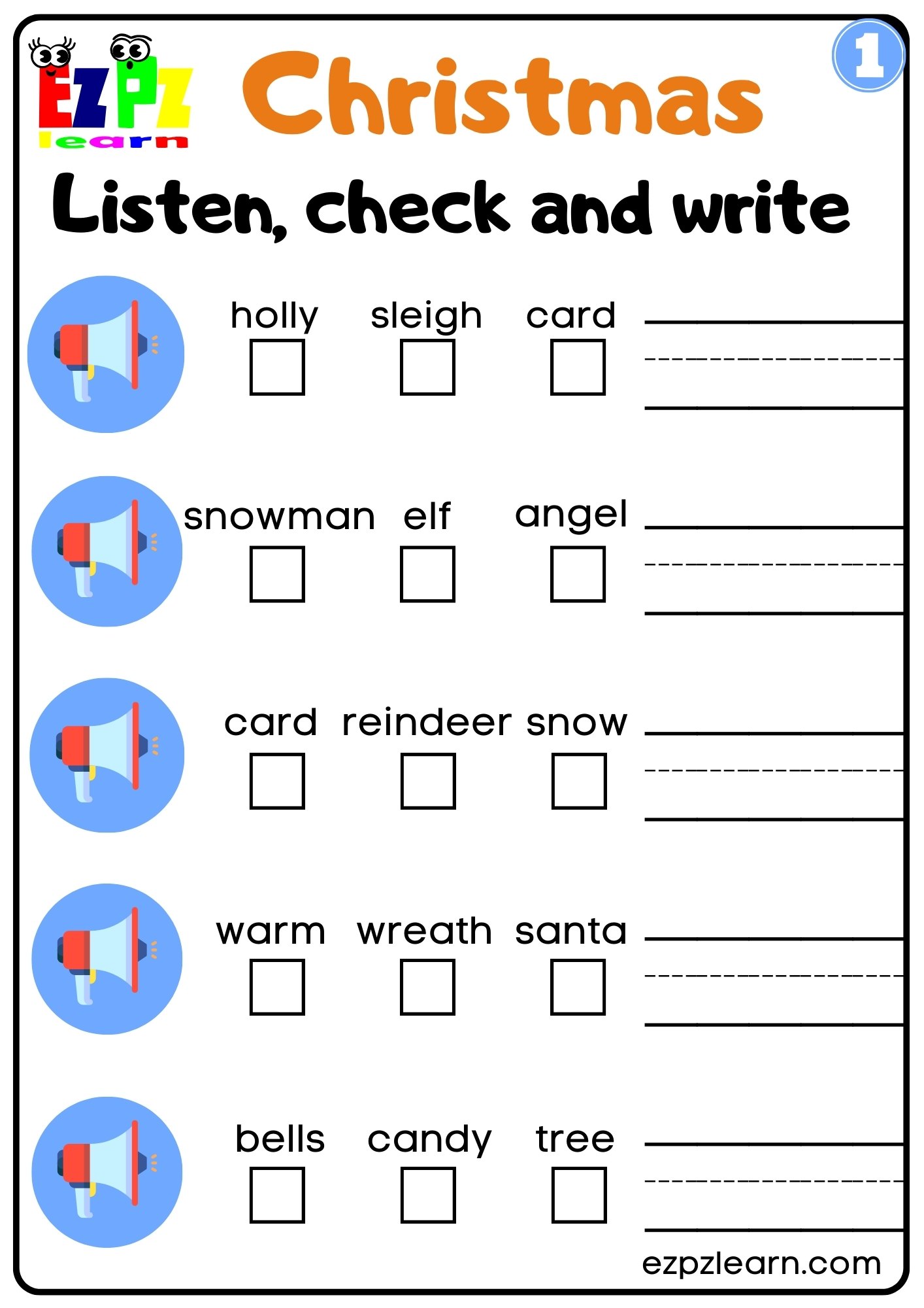 Christmas Reading Worksheets