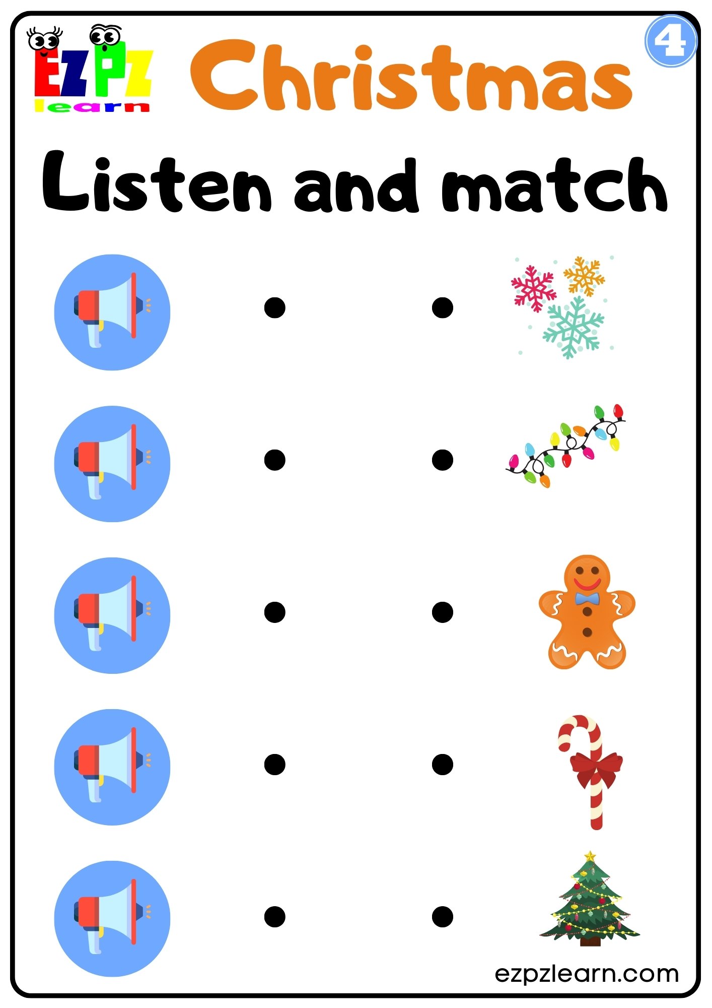 Christmas Interactive Worksheet Listen and Match the Correct Images ...