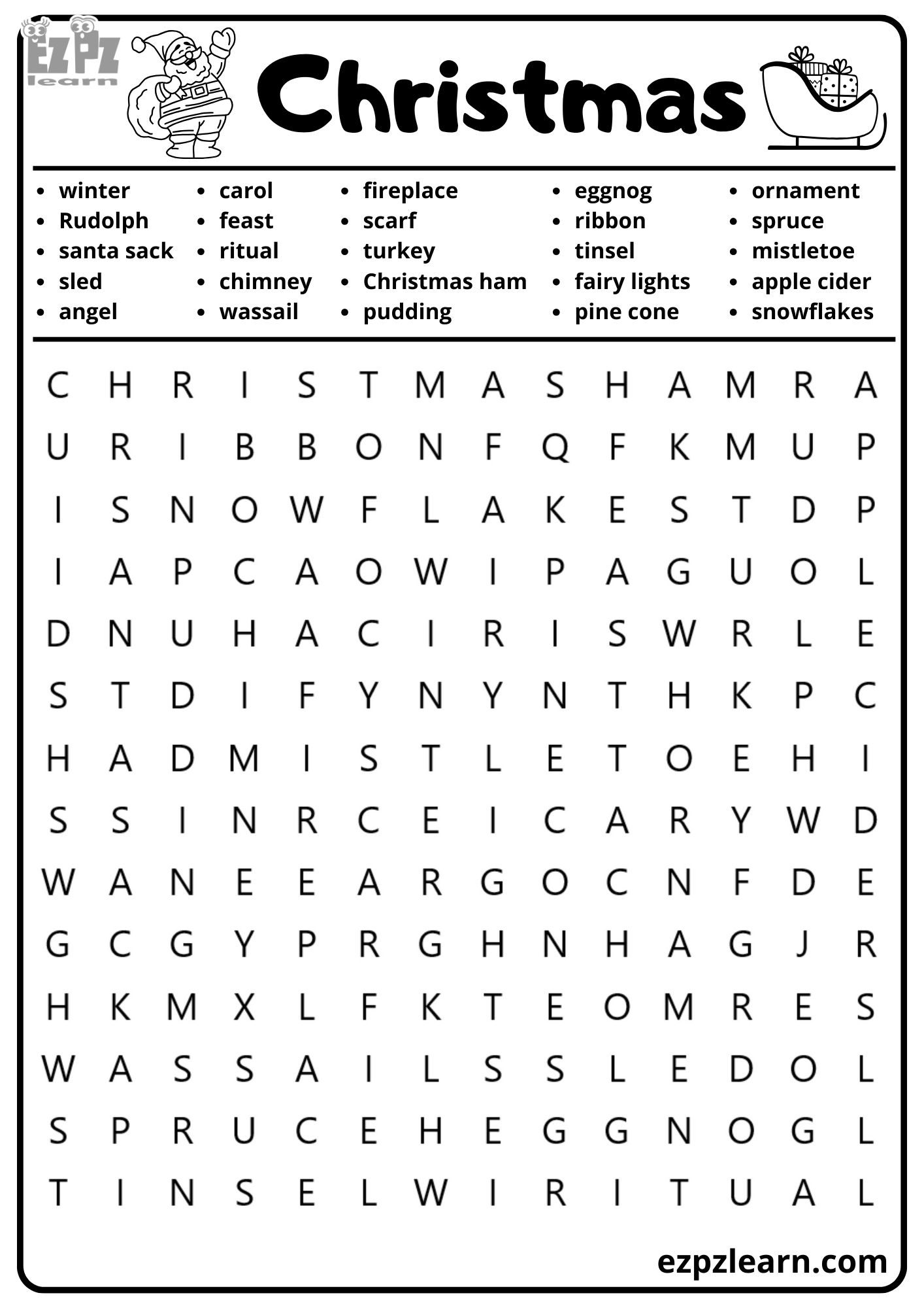 Colors Word Search 2 - Ezpzlearn.com