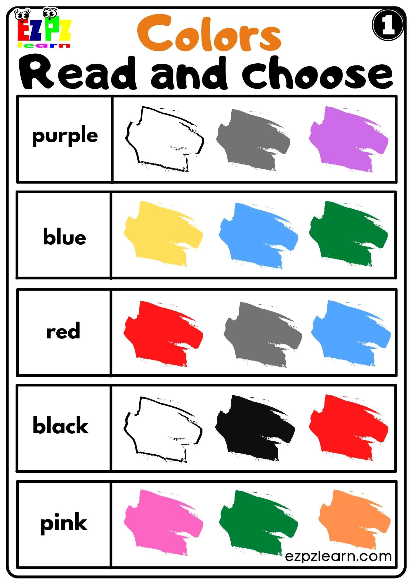 Colors - Ezpzlearn.com