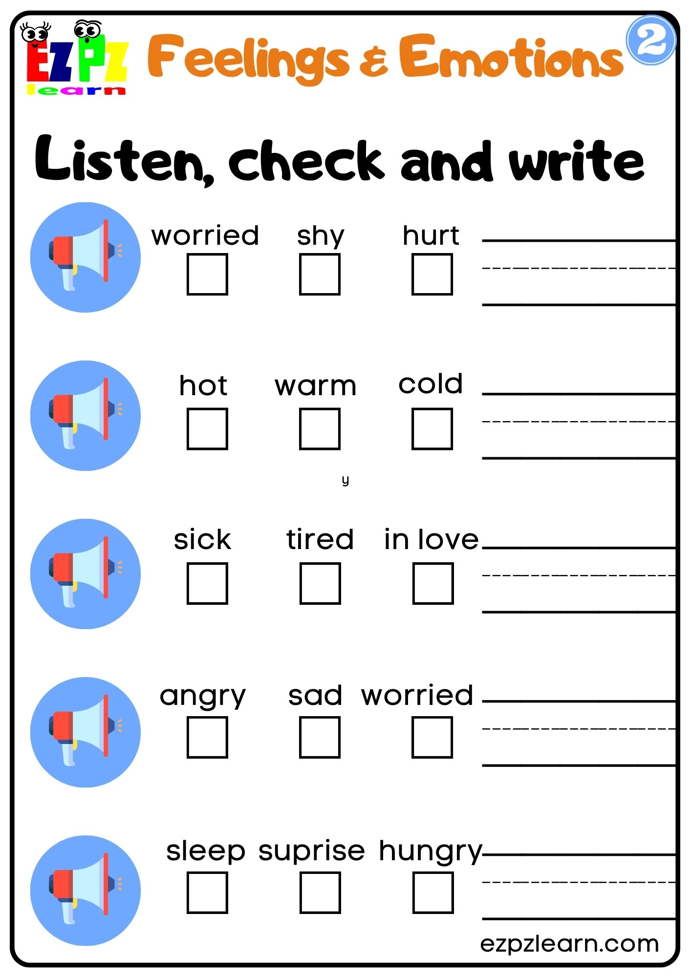 Feelings - Ezpzlearn.com