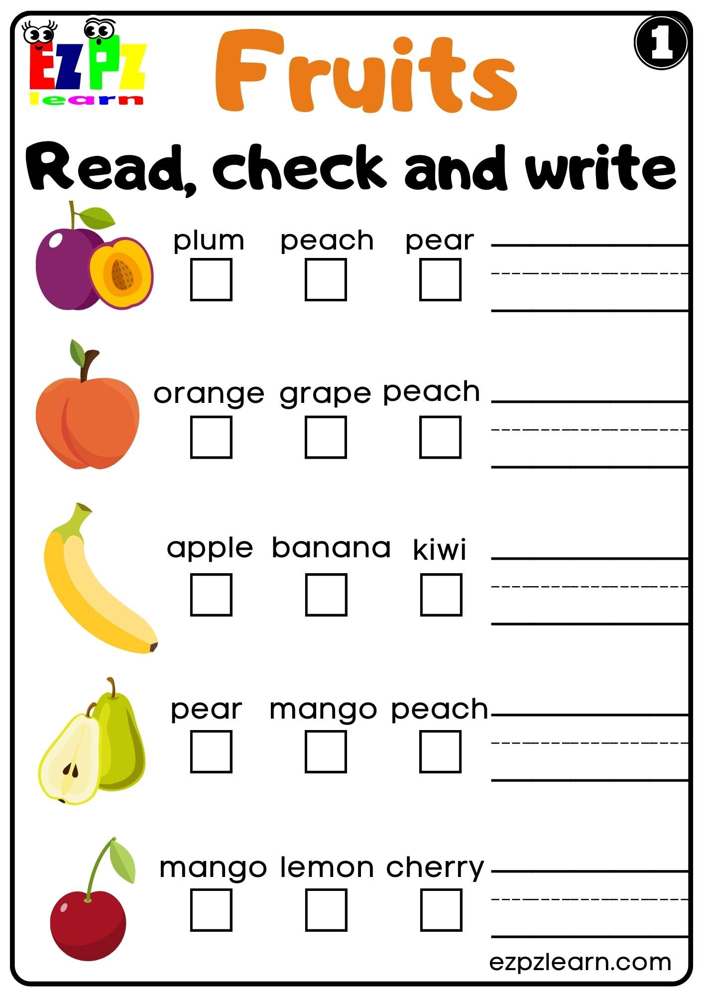 Fruit - Ezpzlearn.com