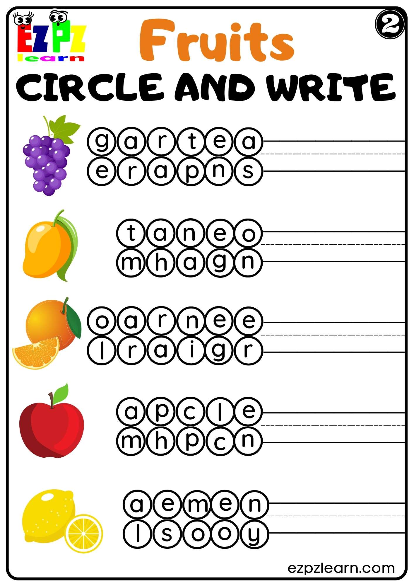 Fruit - Ezpzlearn.com