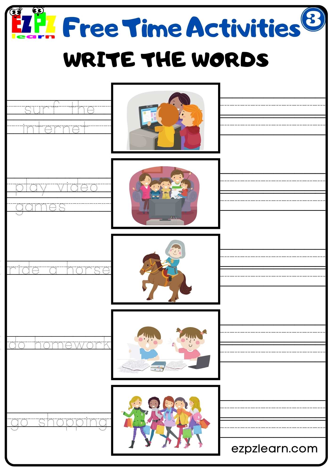 Write the Words Worksheet for ESL and K5 Students PDF Download Free ...