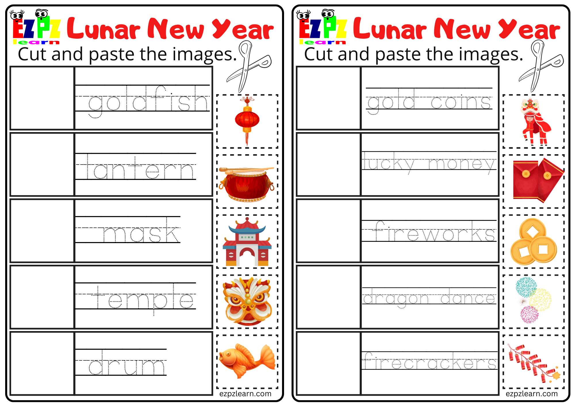 Cut And Paste Worksheet