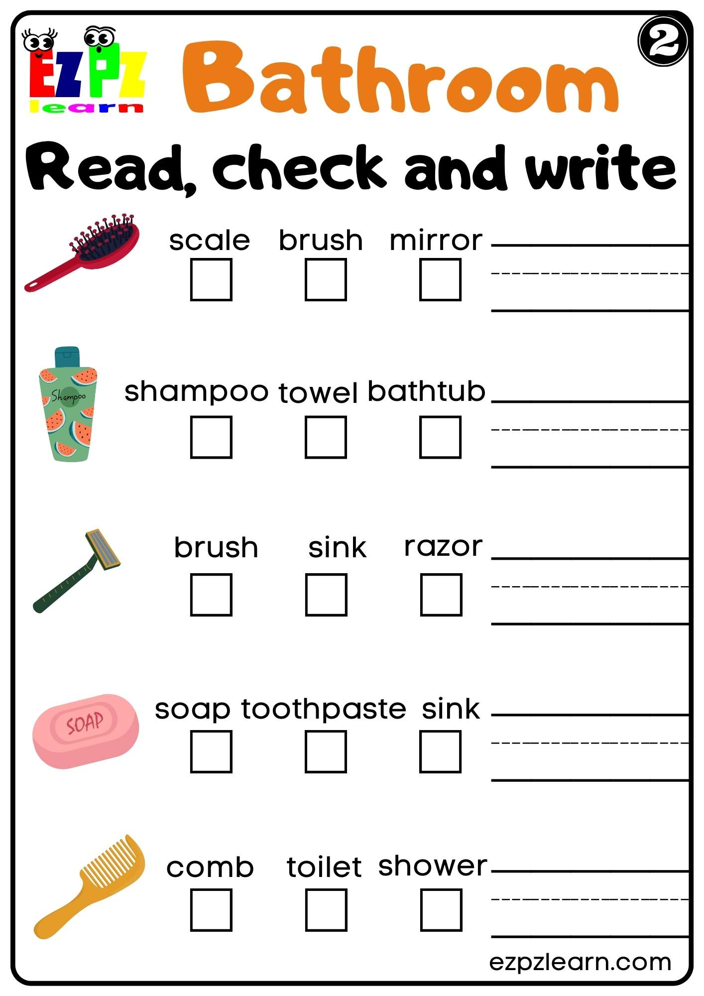 Bathroom - Ezpzlearn.com