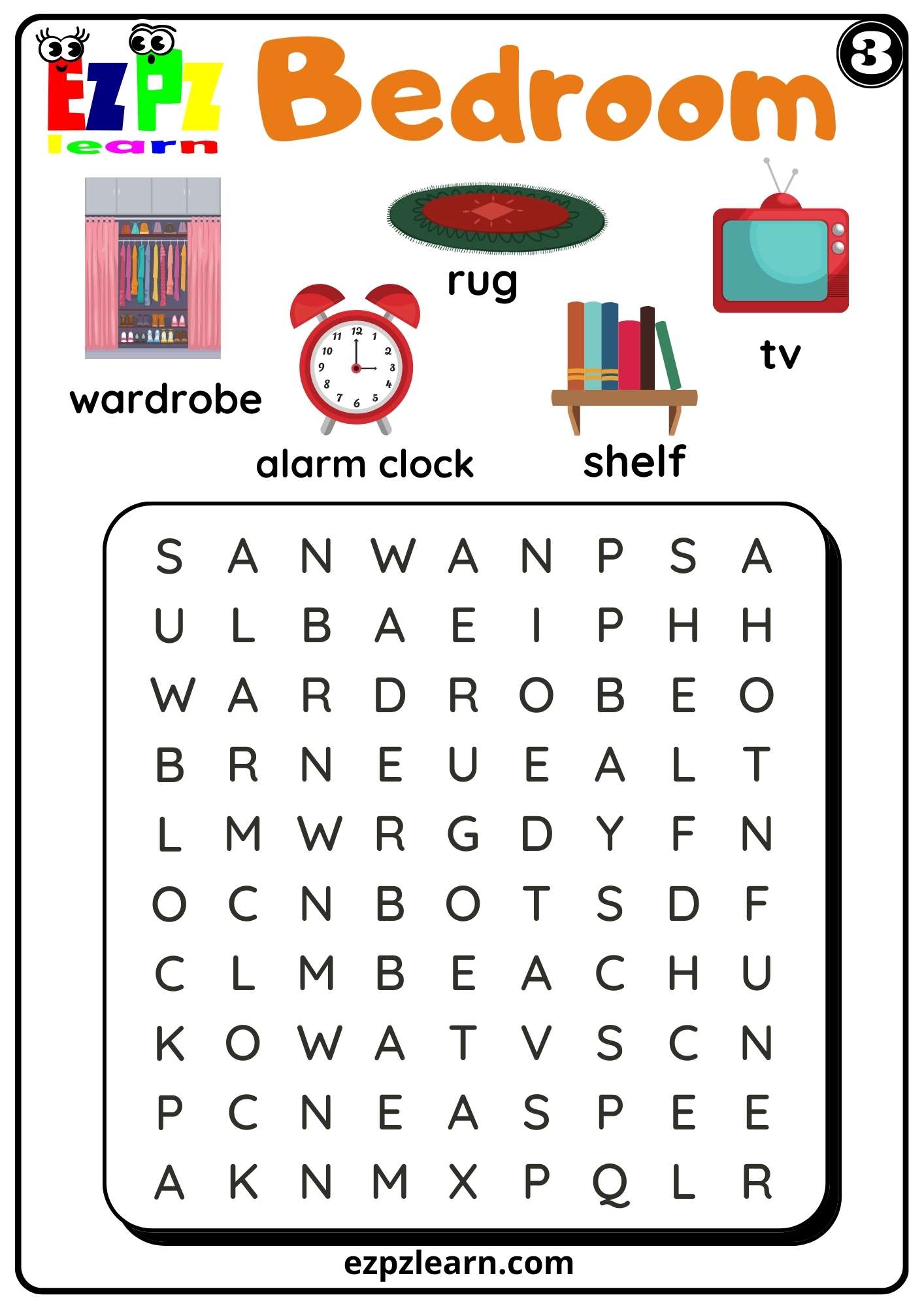 Bedroom - Ezpzlearn.com