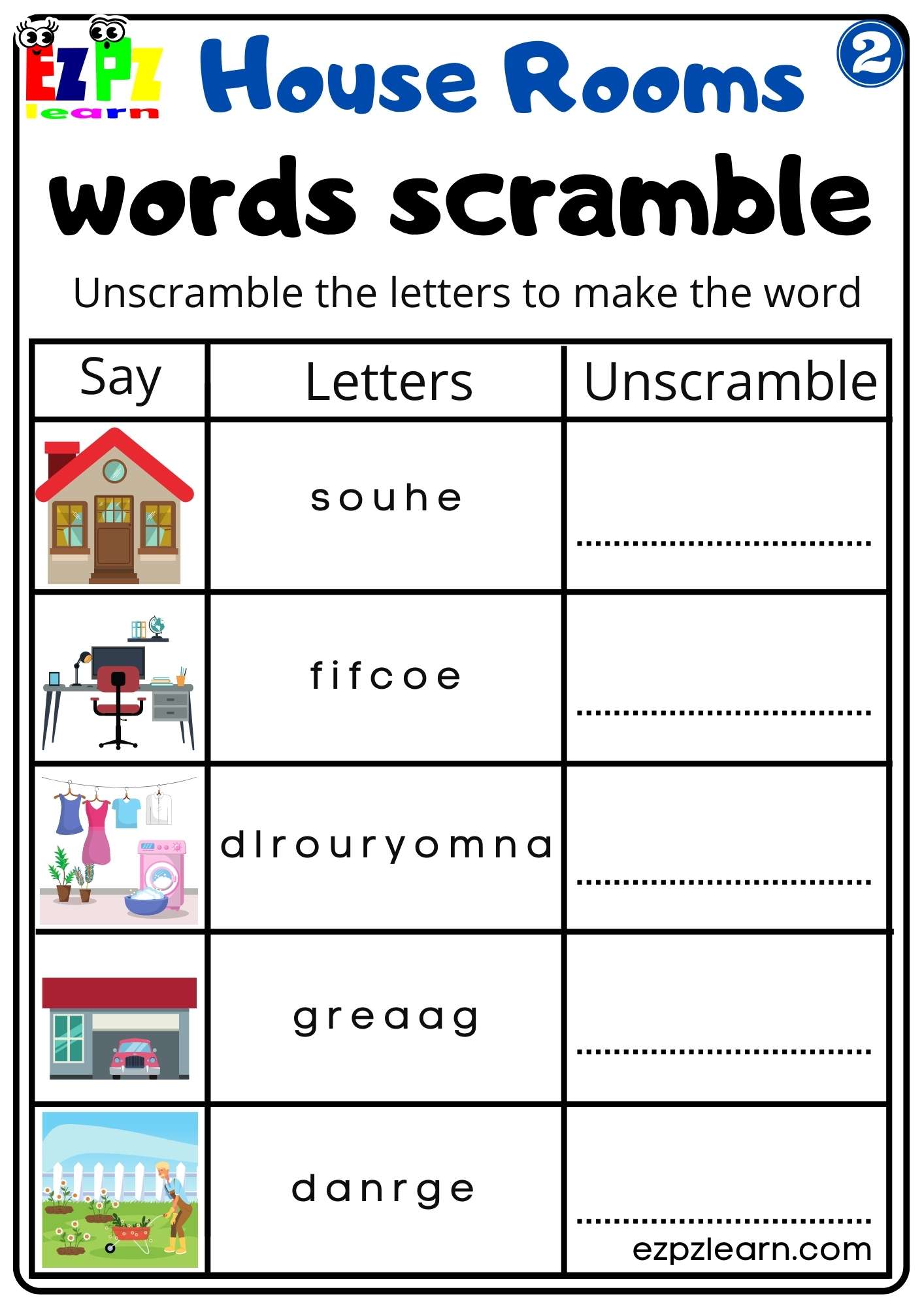 House Rooms - Ezpzlearn.com