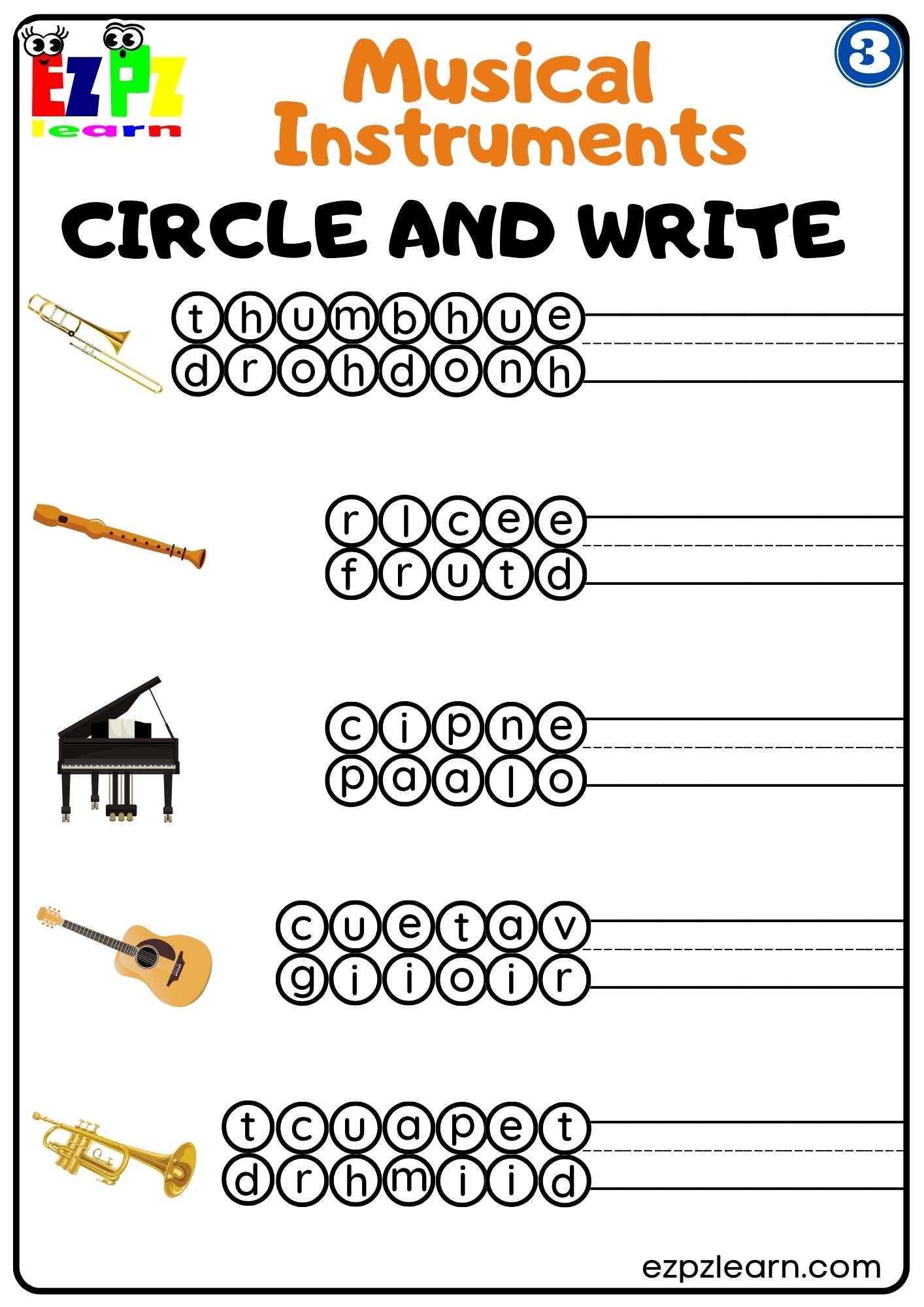 Musical Instruments - Ezpzlearn.com