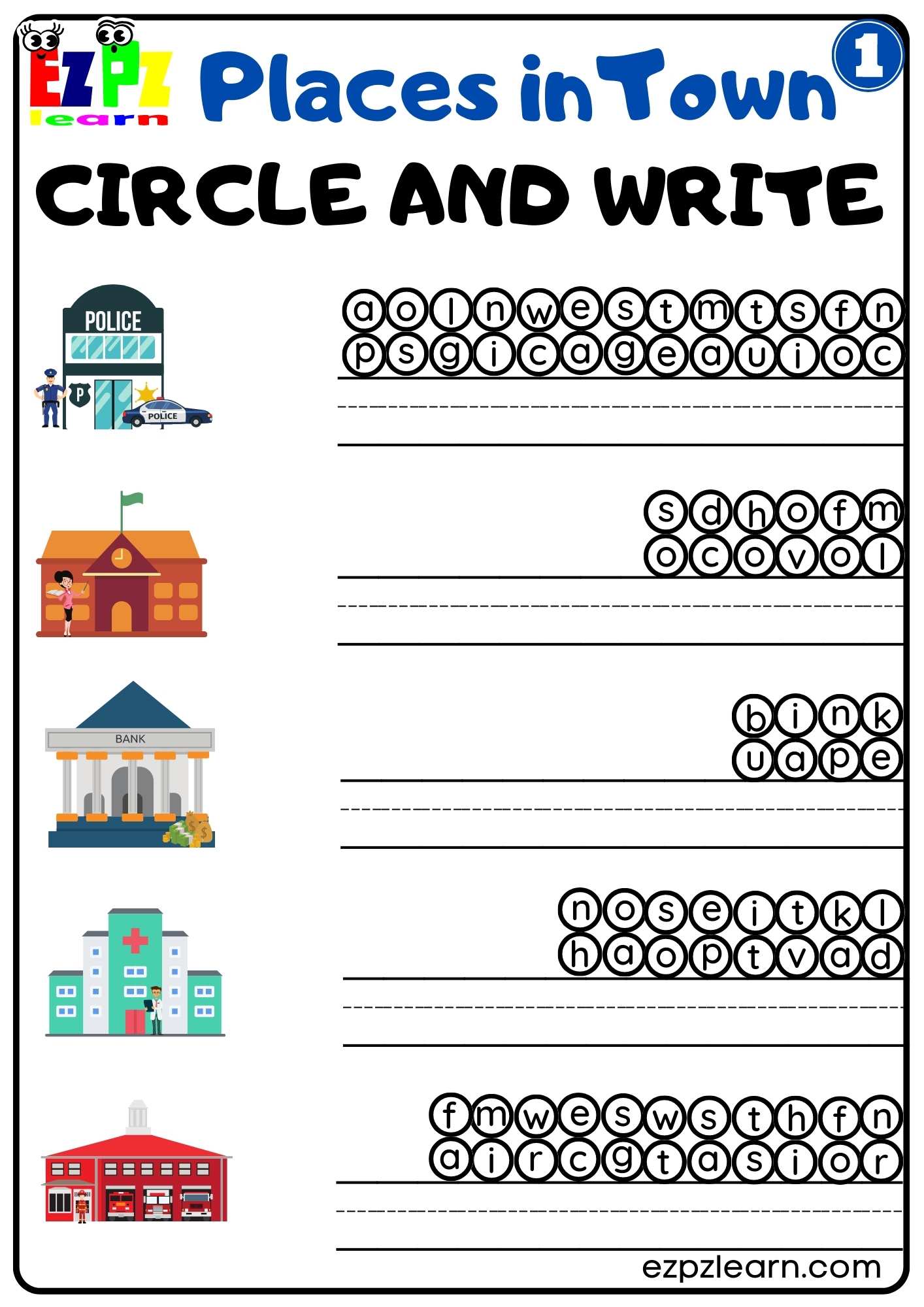 Places in the city - Ezpzlearn.com