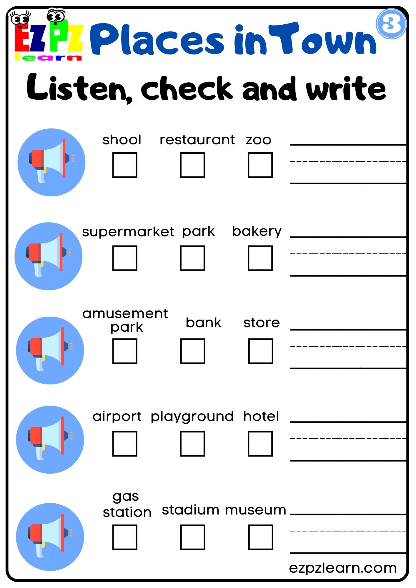 Places in the city - Ezpzlearn.com