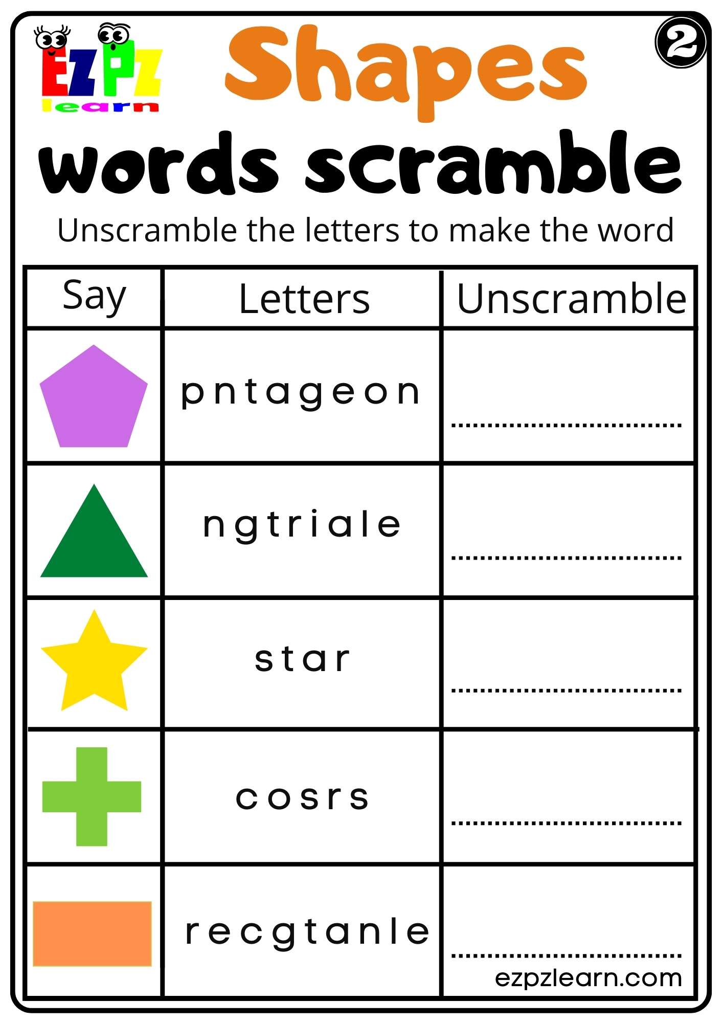 Shapes - Ezpzlearn.com