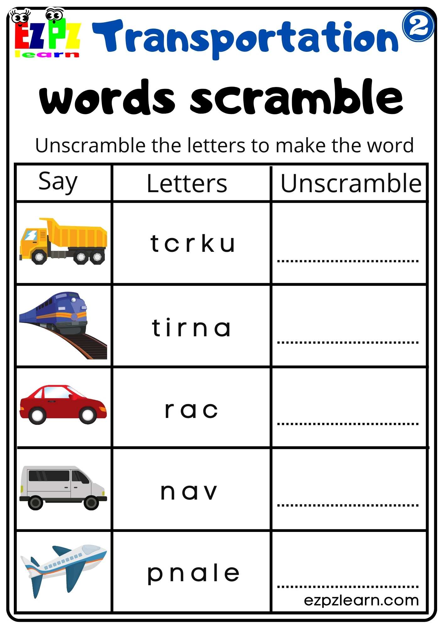 Transport - Ezpzlearn.com