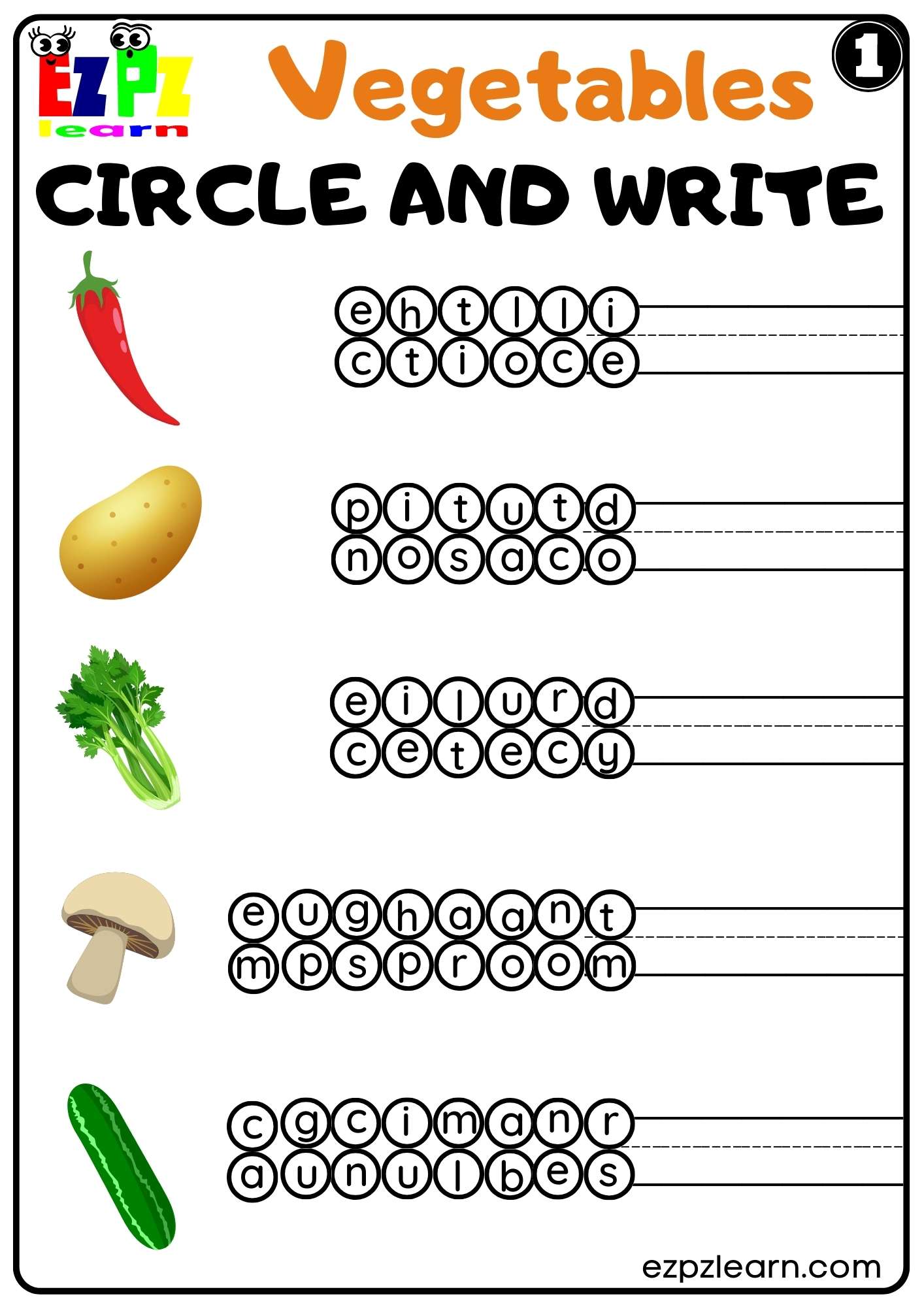 Vegetables - Ezpzlearn.com