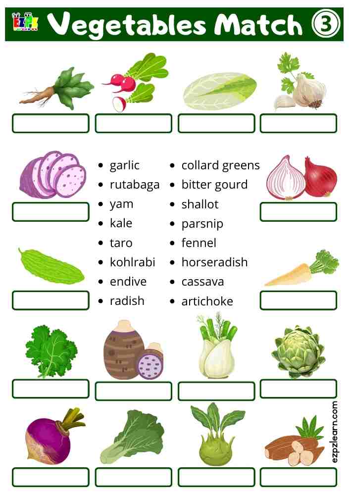 Vegetables Writing Worksheet – Look at the Image and Write the Correct ...