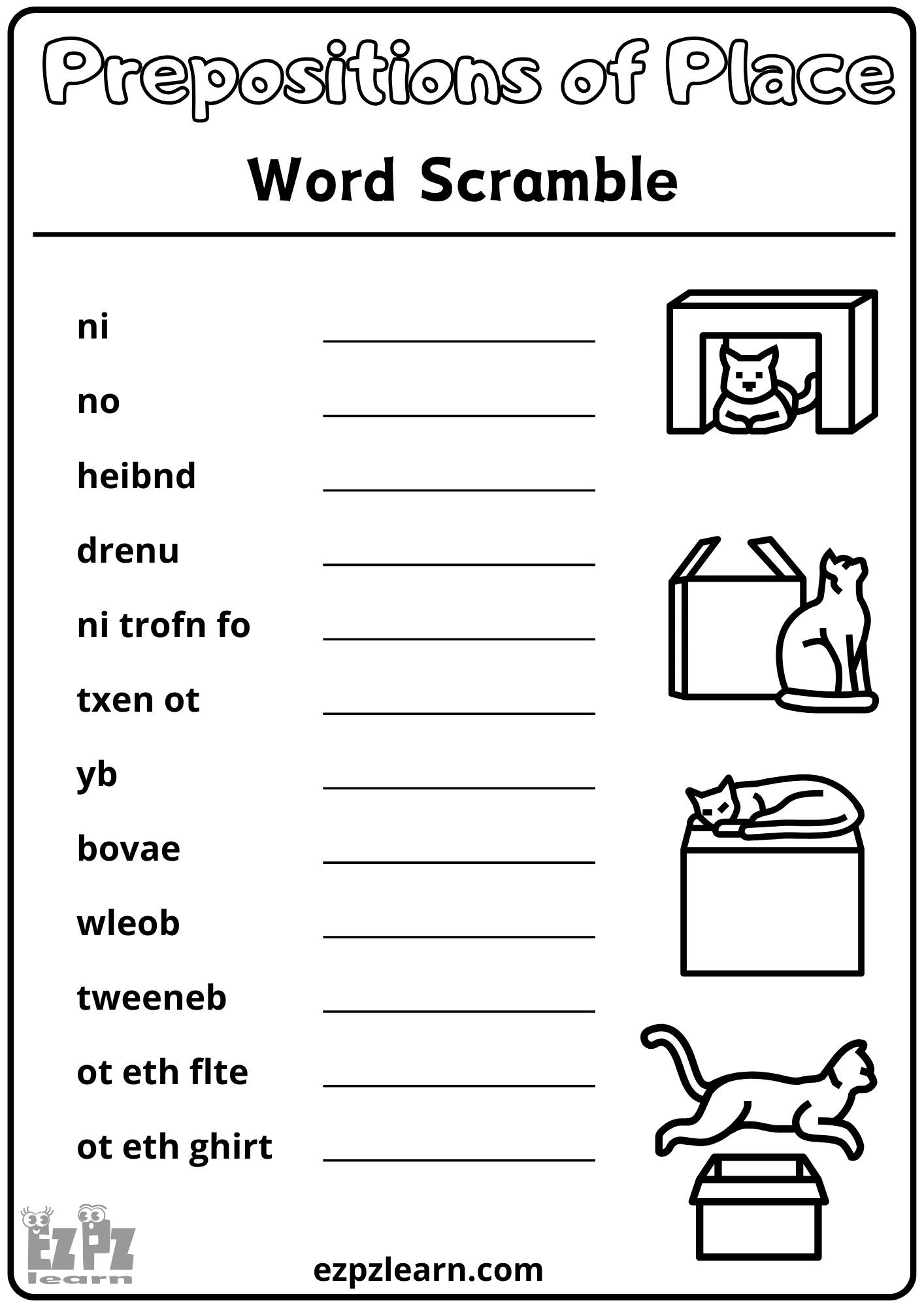 Prepositions Of Place Worksheet Kindergarten Free Printable Free ...
