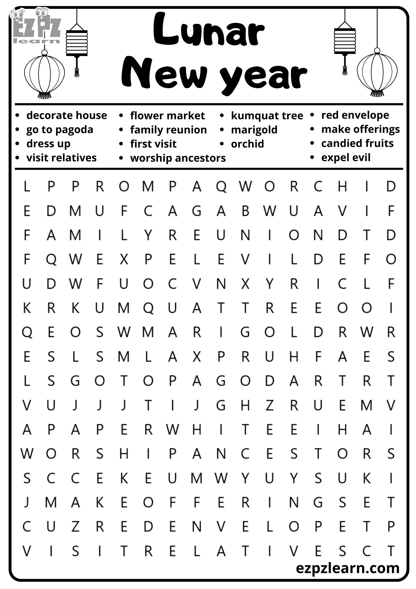 Lunar (Chinese) New Year - Ezpzlearn.com