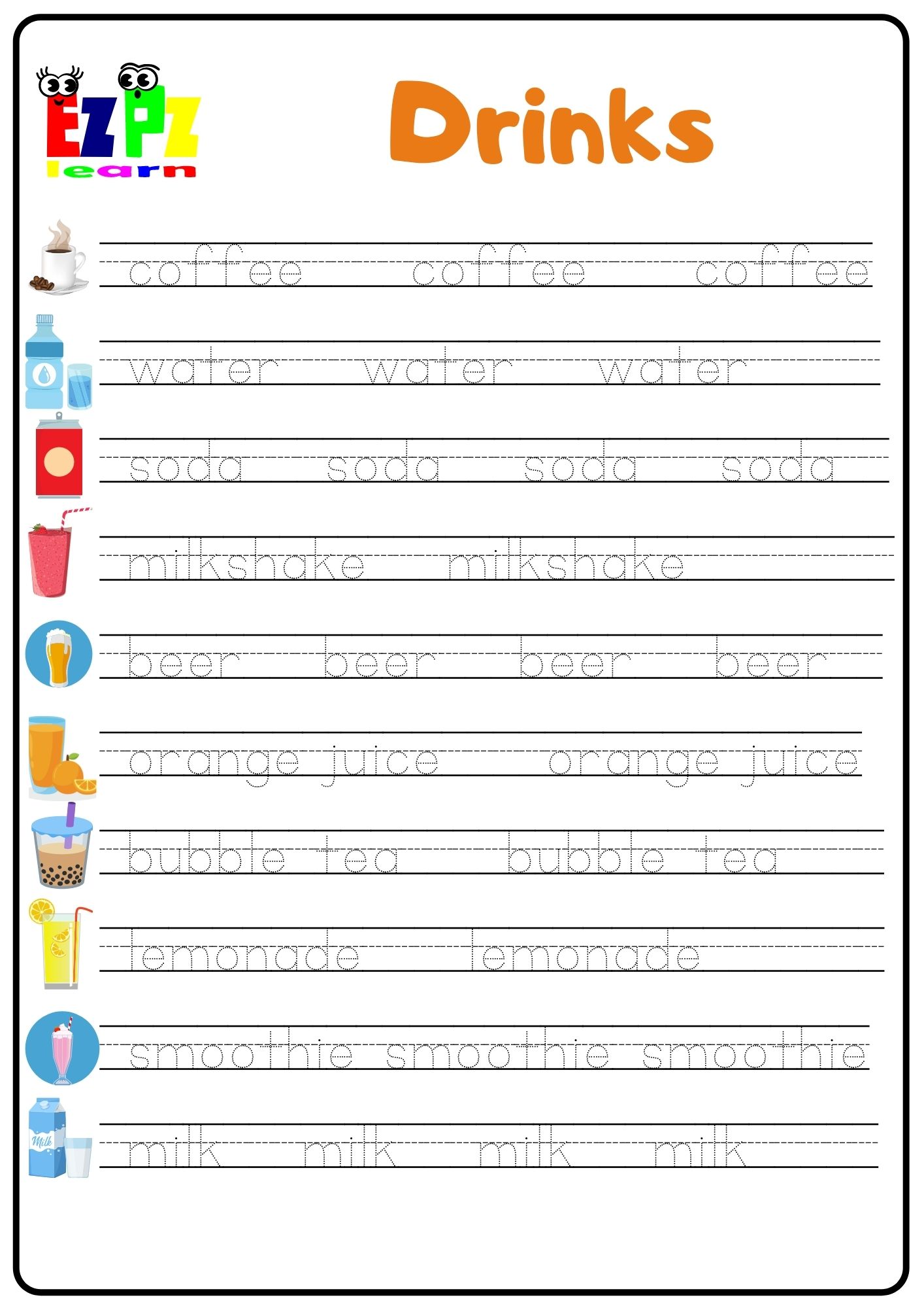 Drinks - Ezpzlearn.com