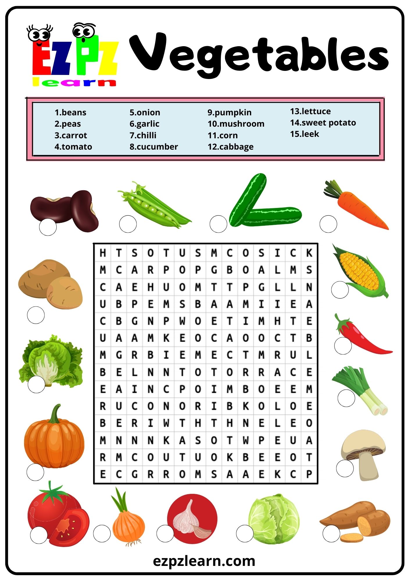 Vegetables - Ezpzlearn.com