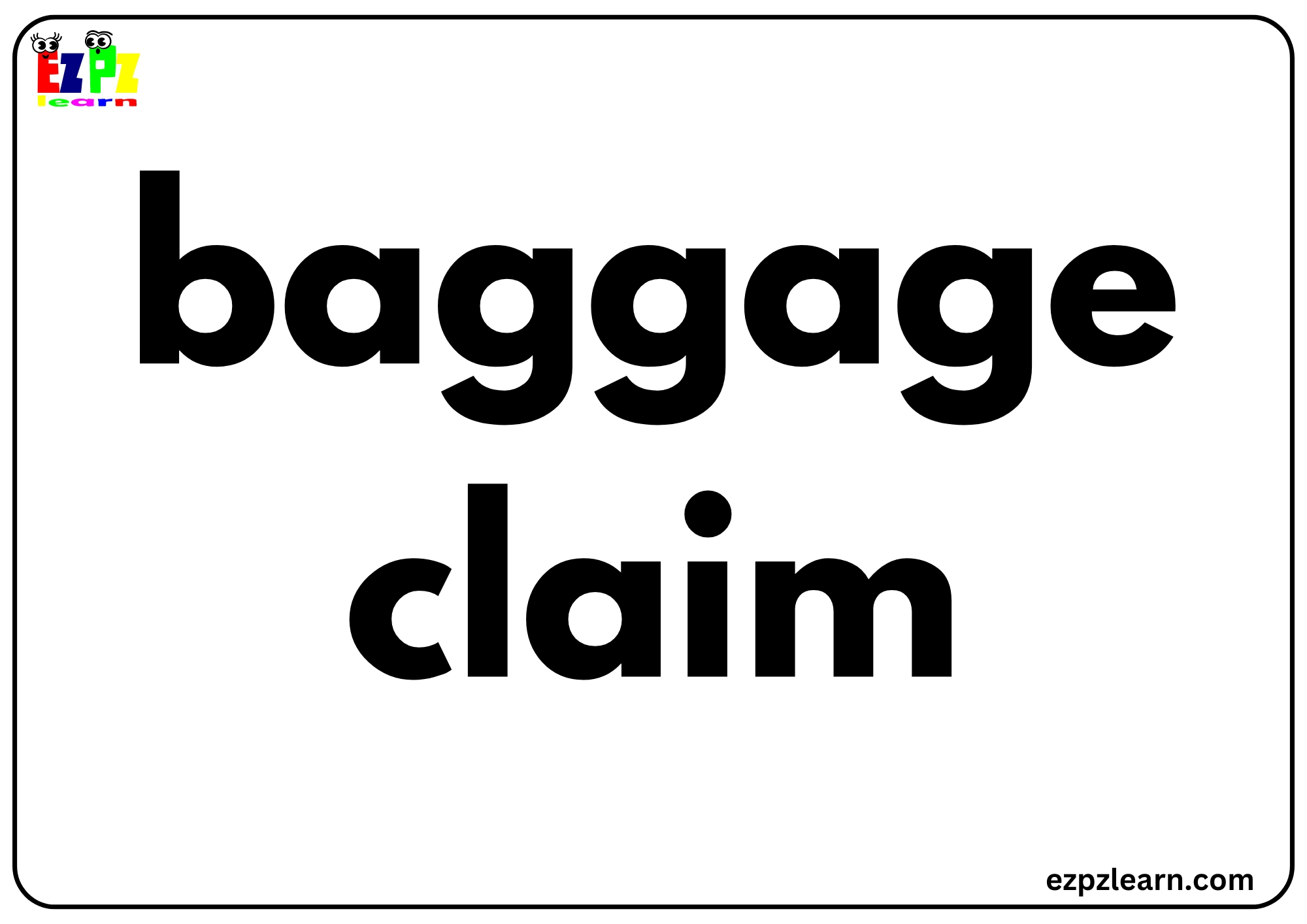 At the Airport Vocabulary - Ezpzlearn.com