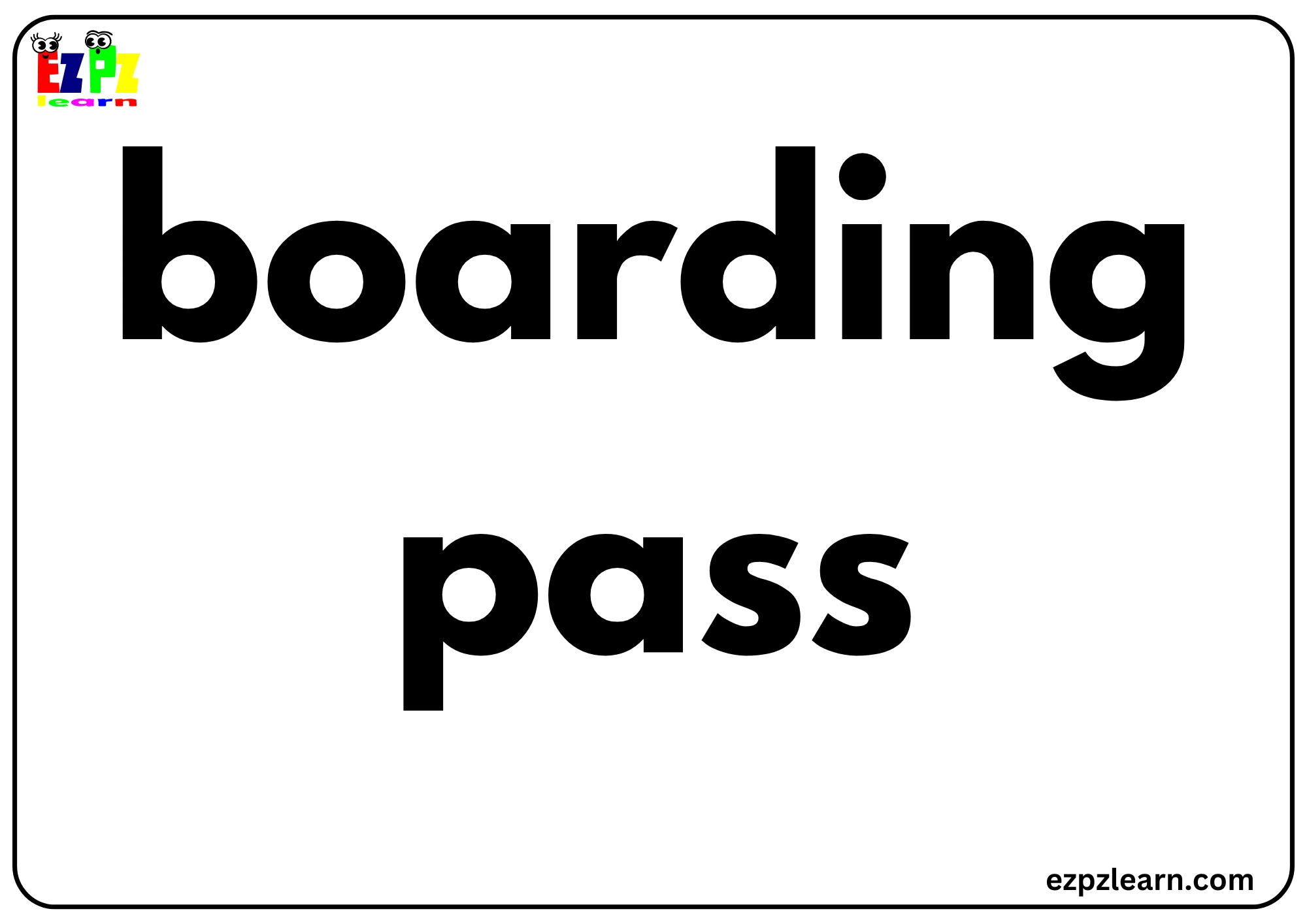 At the Airport Vocabulary - Ezpzlearn.com
