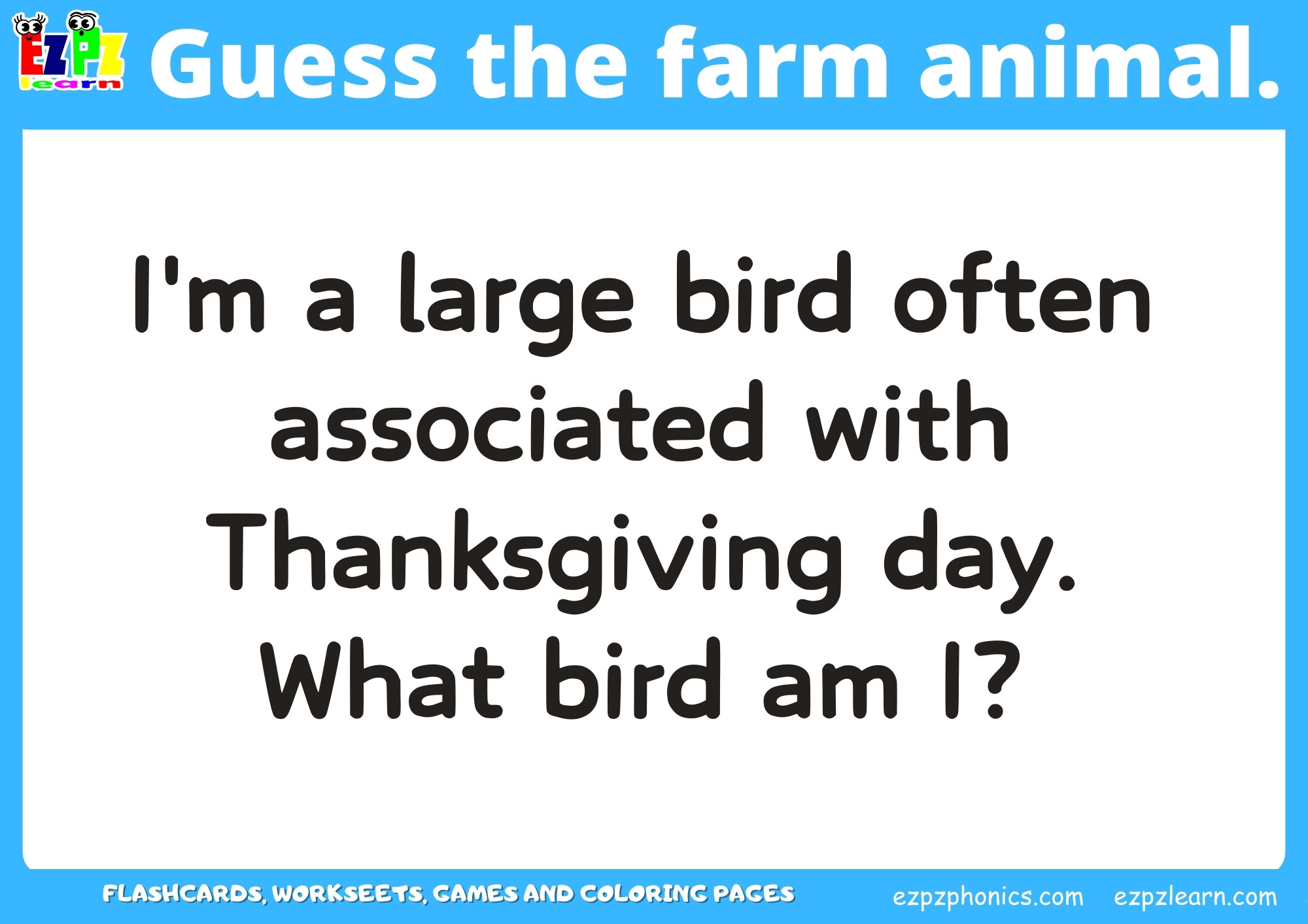 Farm Animals Guessing Game. Read the clues and then guess the animal ...