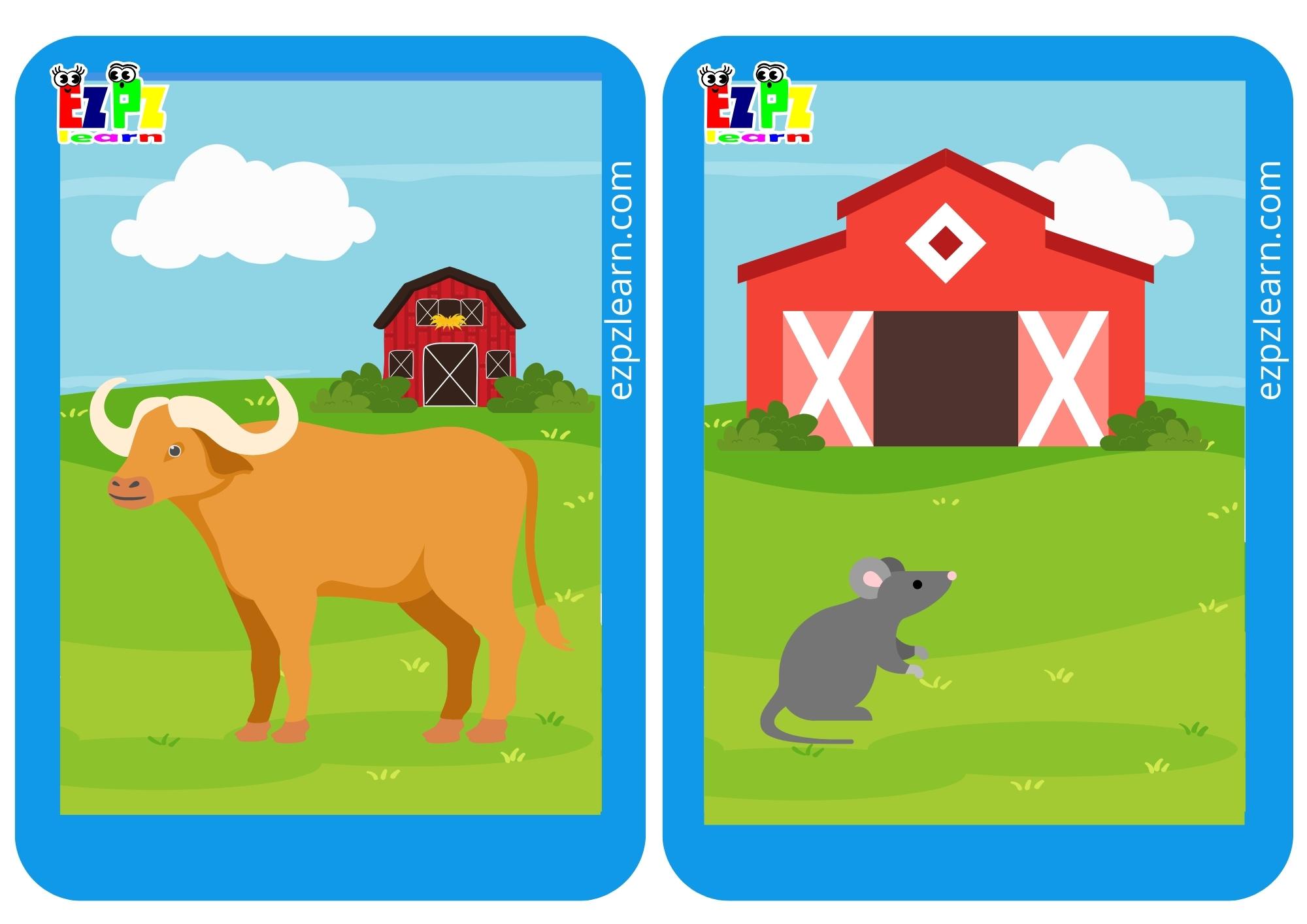 Farm Animals Half Page Mini Game and Flashcards for Preschool ...