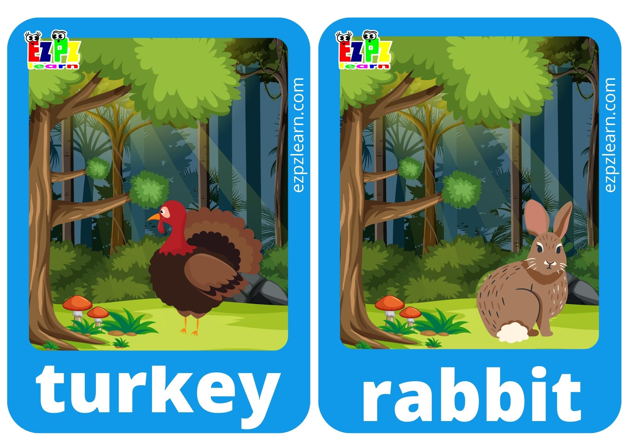 Farm Animals Half Page Mini Flashcards for Kindergarten and English ...