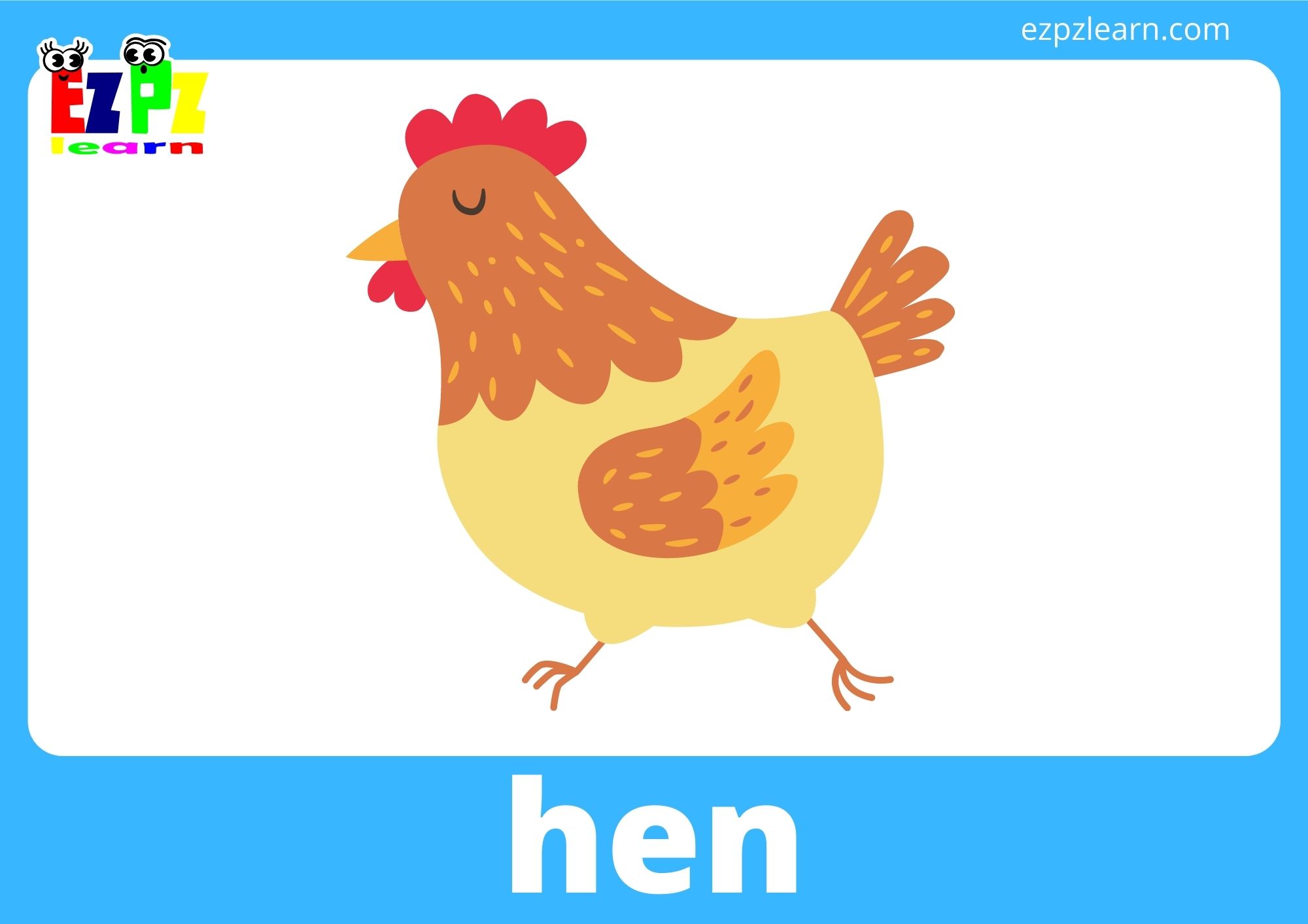 Farm Animals Flashcards with Words Includes: pig, cow, chicken, horse ...